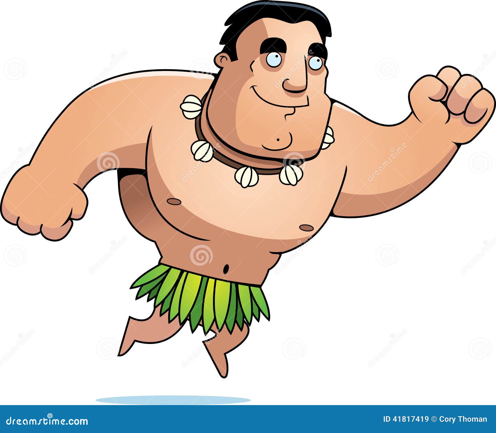 Cartoon Islander Jumping stock vector. Illustration of shells - 41817419