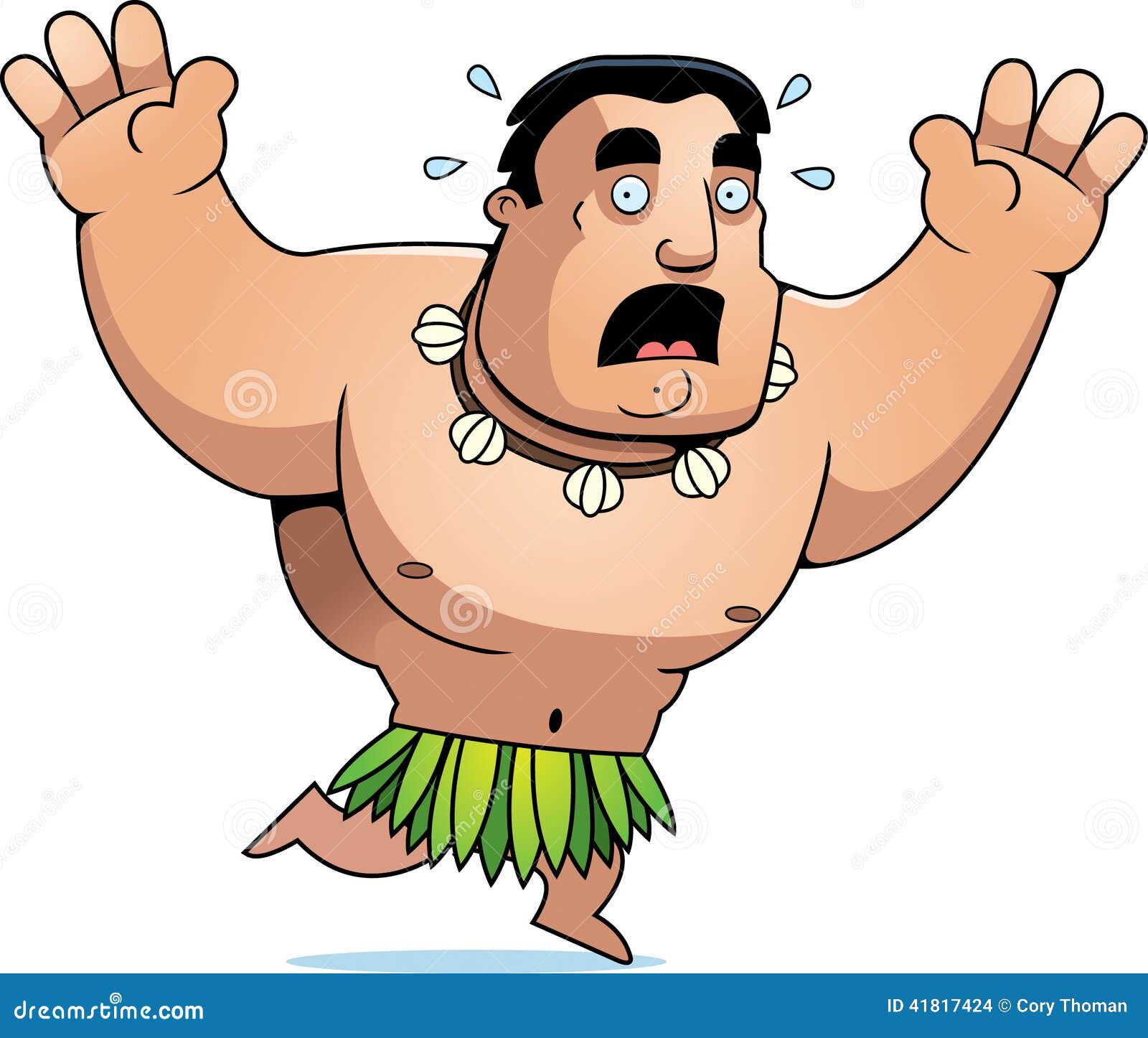 Cartoon Islander Panic stock vector. Illustration of running - 41817424