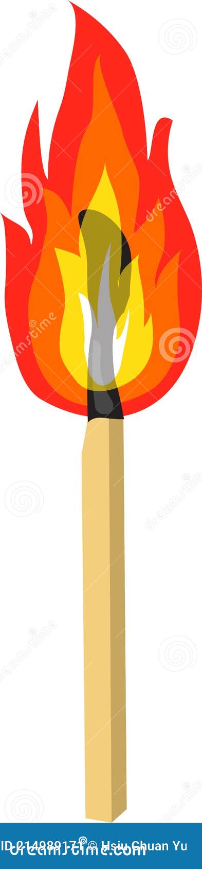 Cartoon Isolated Vector Object Matches and Fire Stock Vector ...