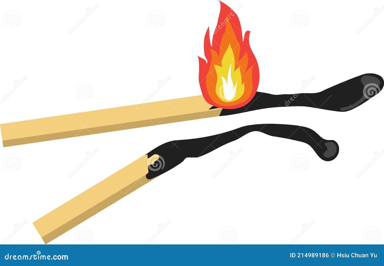 Cartoon Isolated Vector Object Matches and Fire Stock Vector ...