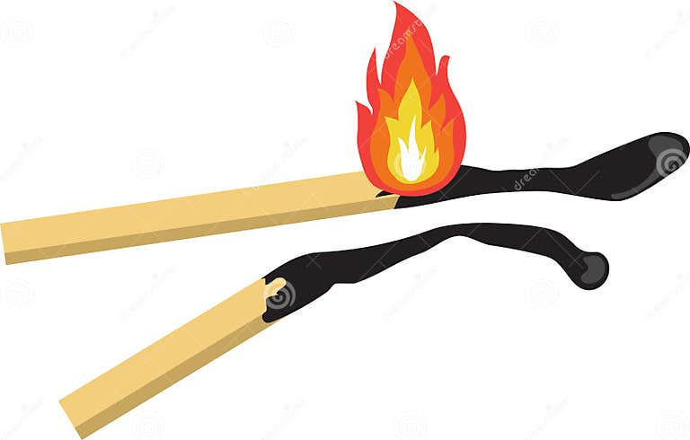 Cartoon Isolated Vector Object Matches and Fire Stock Vector ...