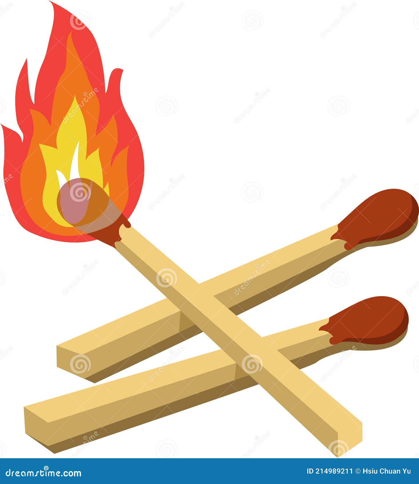 Cartoon Isolated Vector Object Matches And Fire | CartoonDealer.com ...