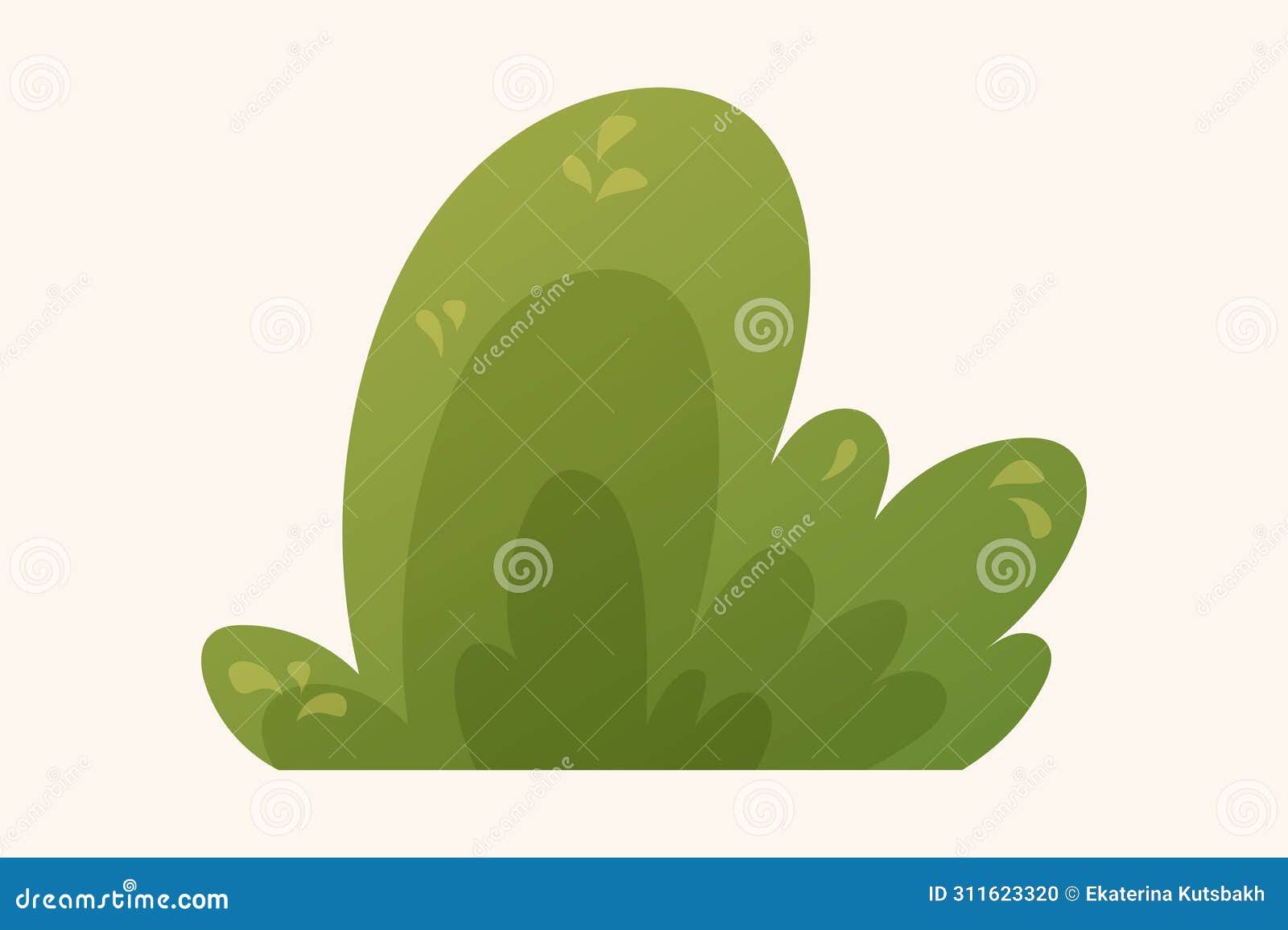 Cartoon Isolated Vector Street Green Bush. Stock Illustration ...