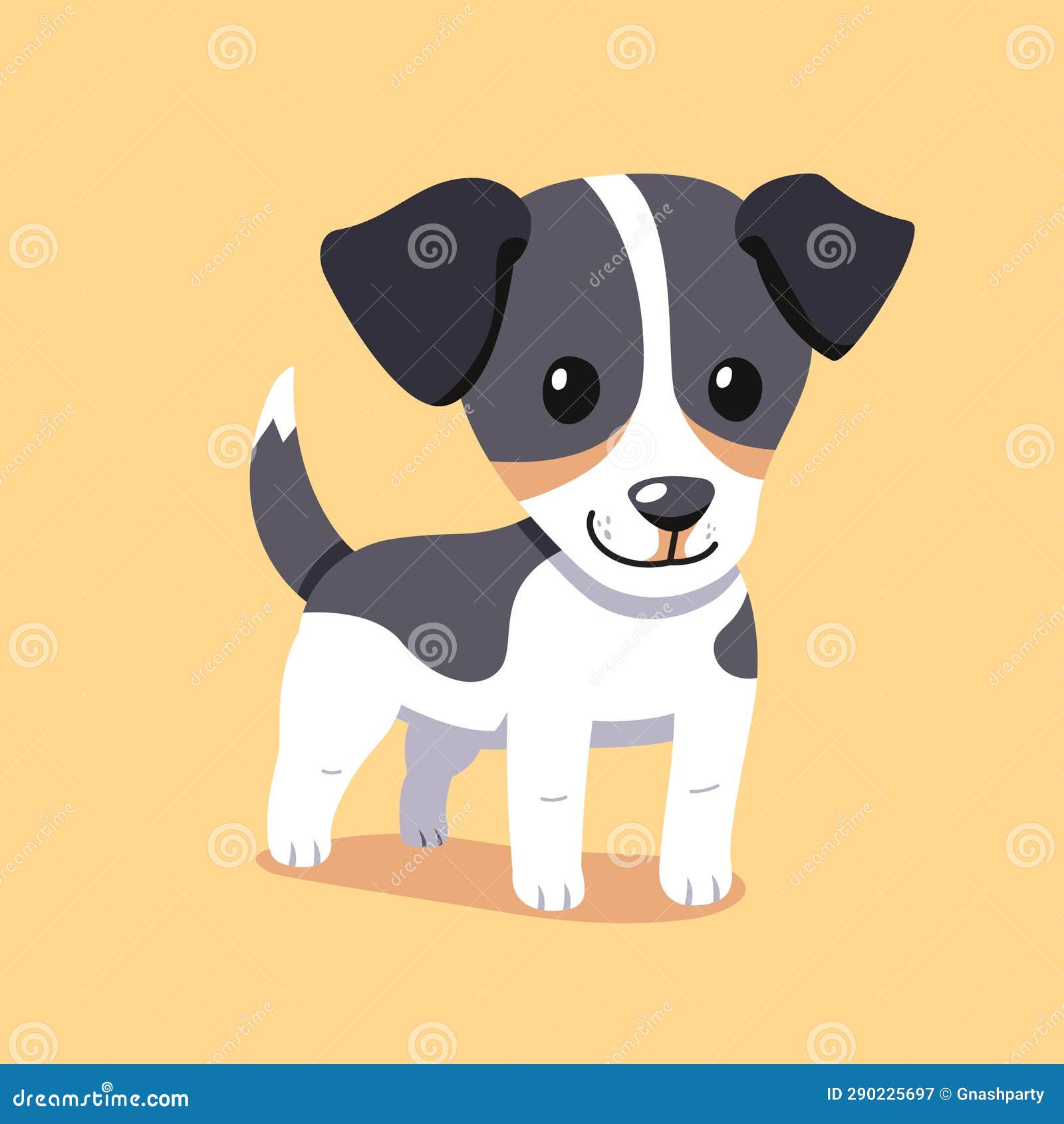 Cartoon a Jack Russell Terrier Dog Stock Vector - Illustration of smile ...