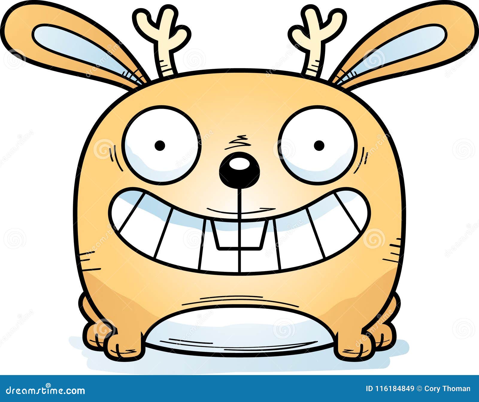 Cartoon Jackalope Smiling stock vector. Illustration of bunny - 116184849
