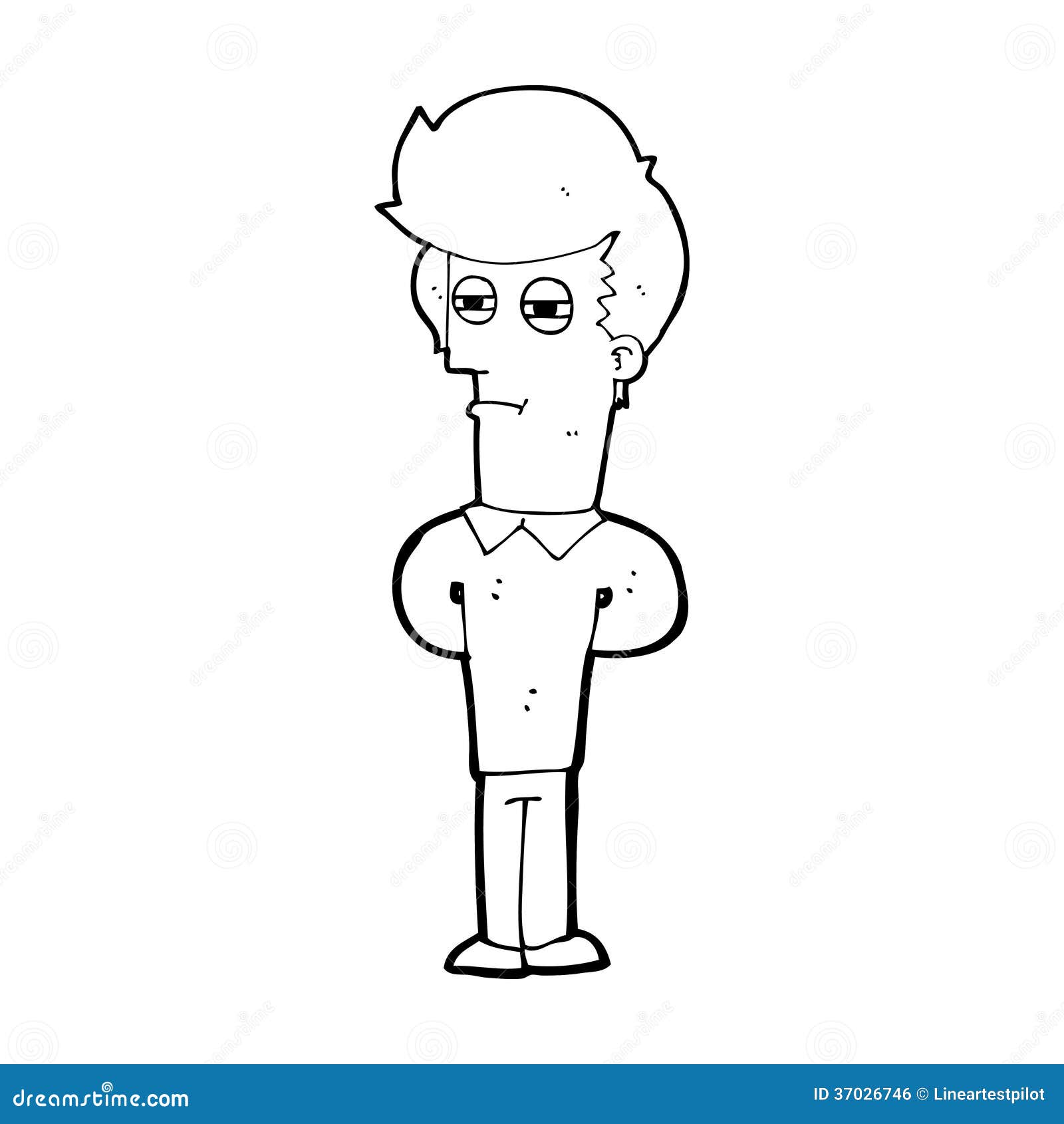 Cartoon jaded man stock illustration. Illustration of hand - 37026746