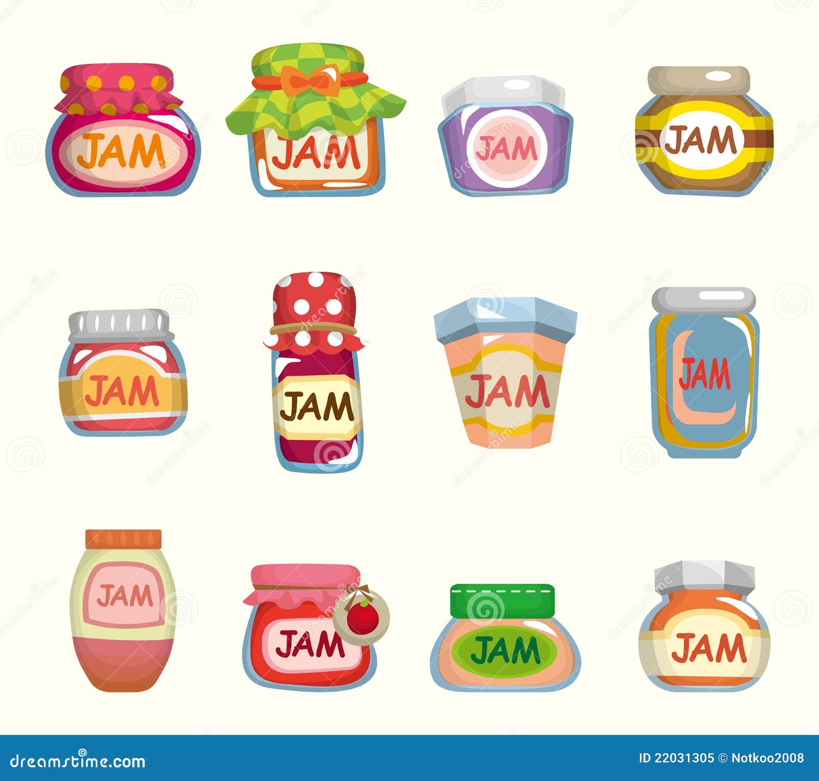 Cartoon jam card stock vector. Illustration of glass - 22031305