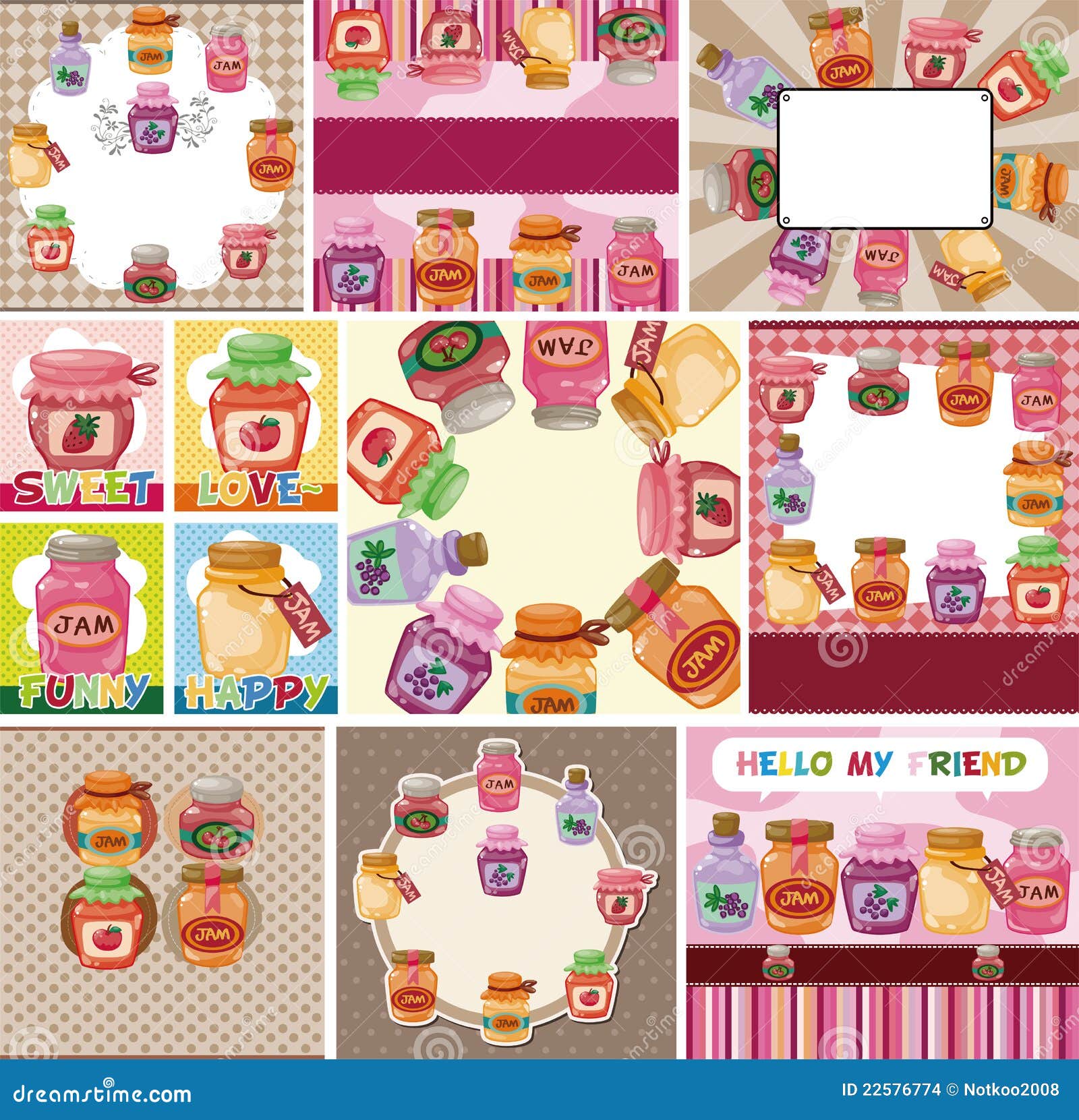 Cartoon jam card stock vector. Illustration of cherry - 22576774