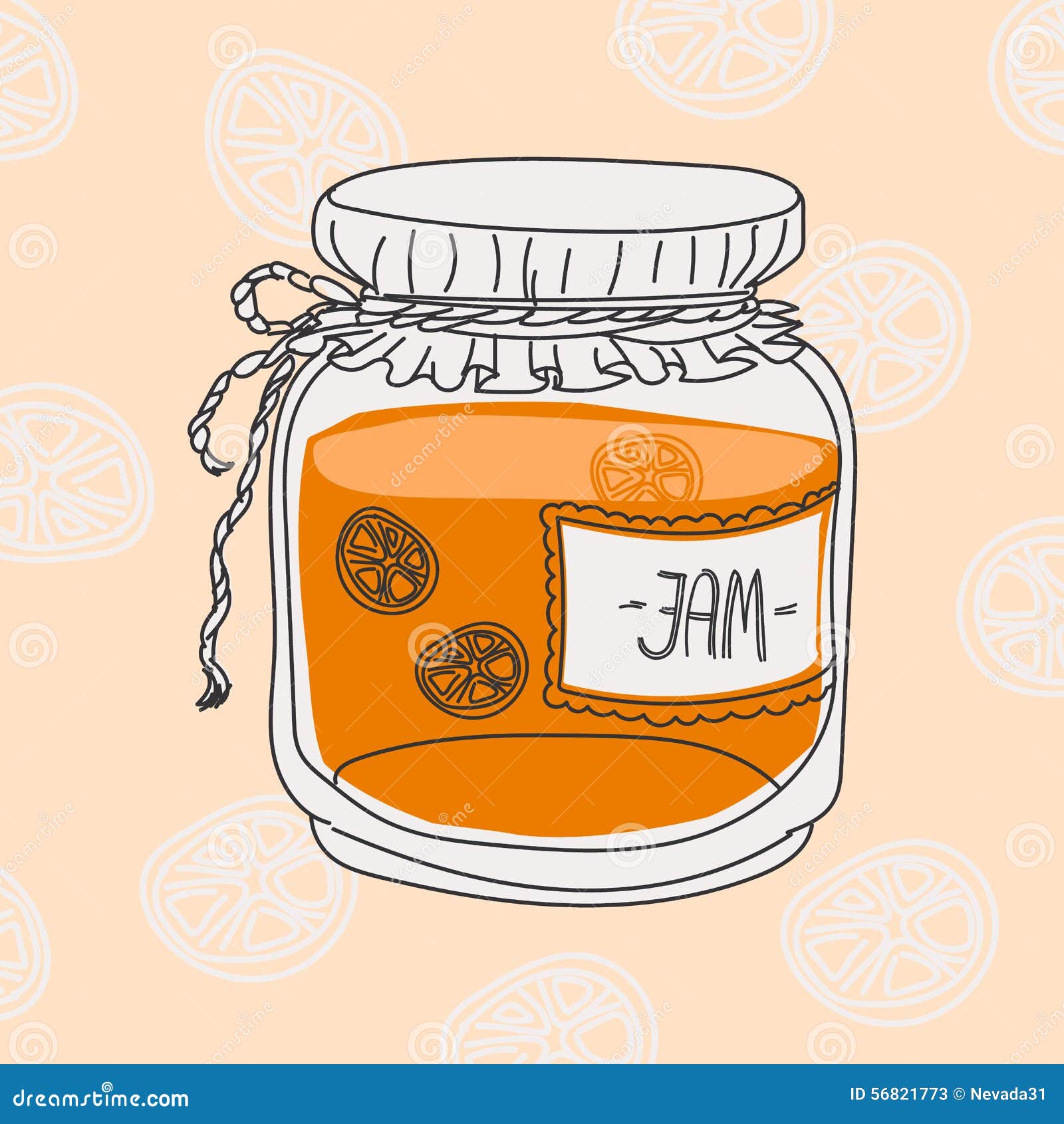 Cartoon jam jar stock illustration. Illustration of preserve - 56821773