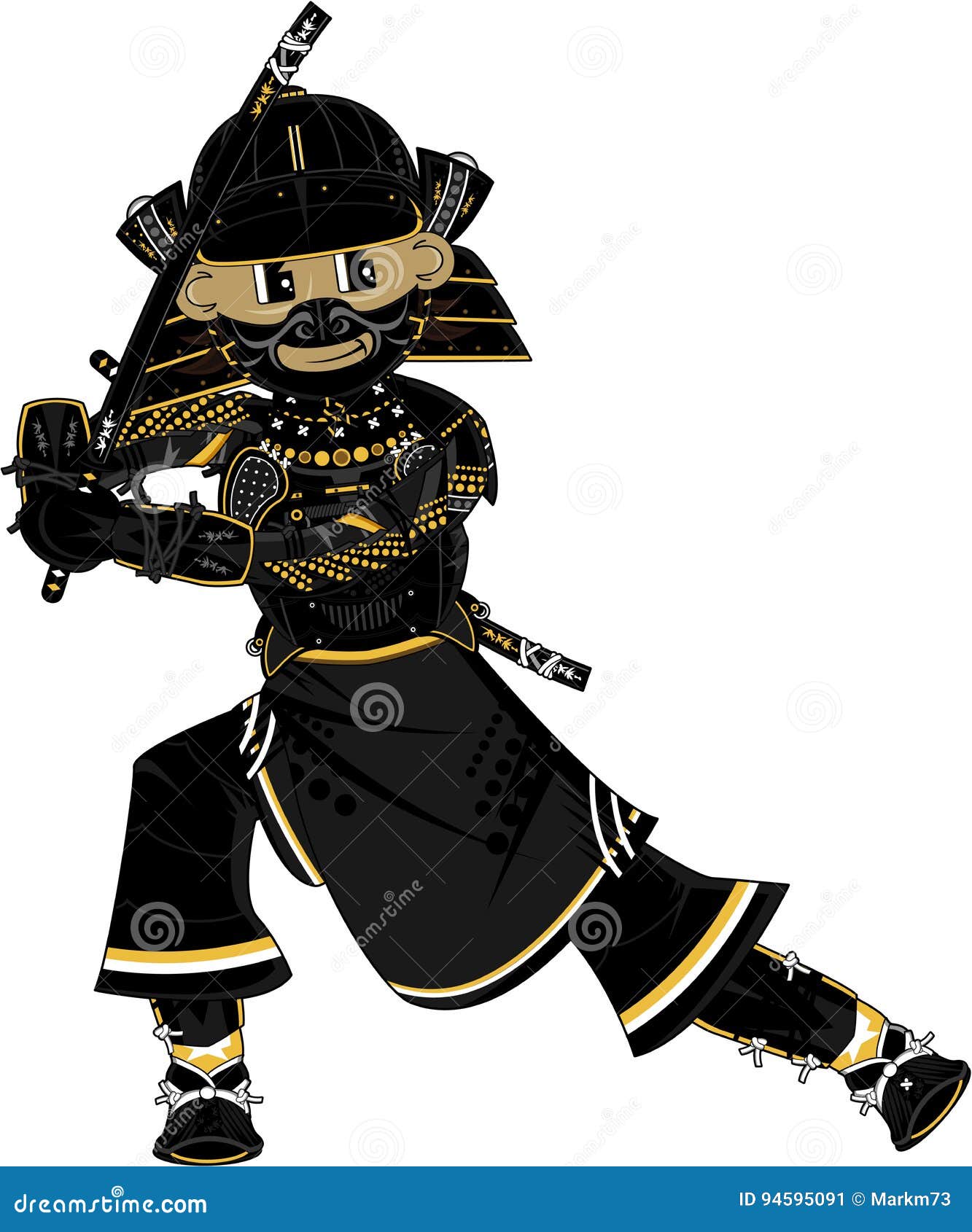 Cartoon Japanese Samurai Warrior Stock Vector - Illustration of people ...