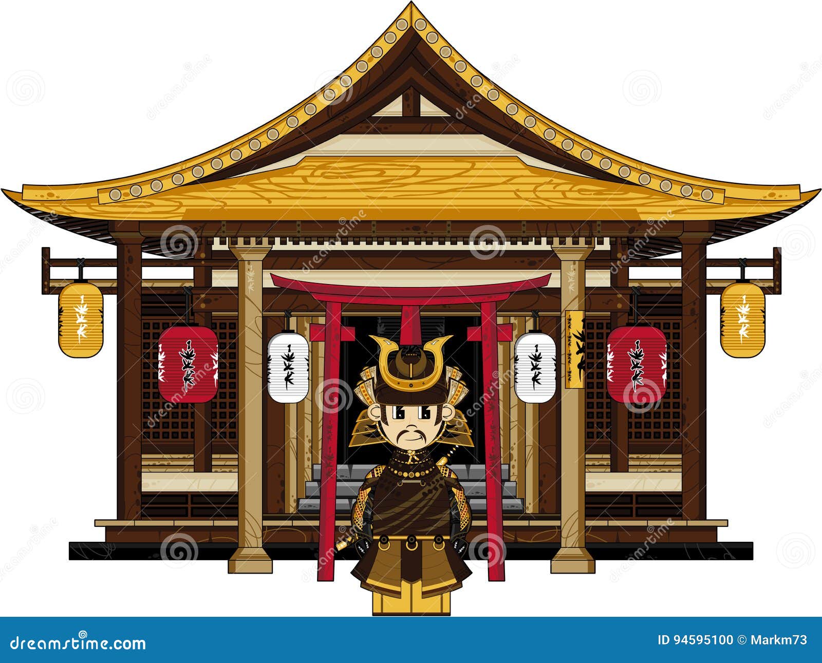Cartoon Japanese Samurai Warrior Stock Vector - Illustration of japan ...