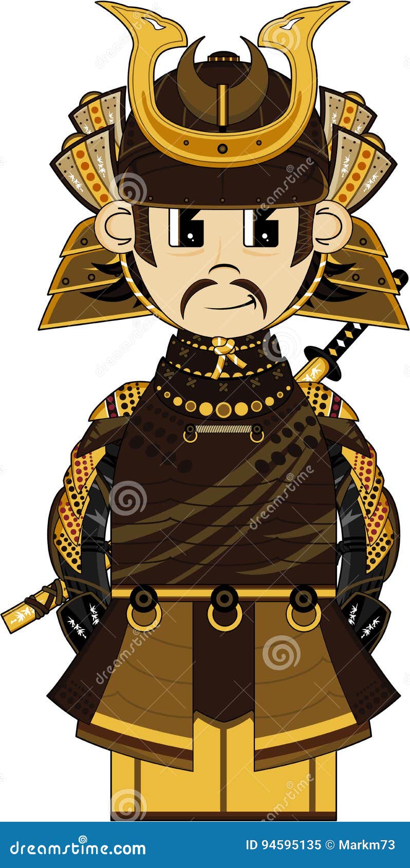 Cartoon Japanese Samurai Warrior Stock Vector - Illustration of uniform ...