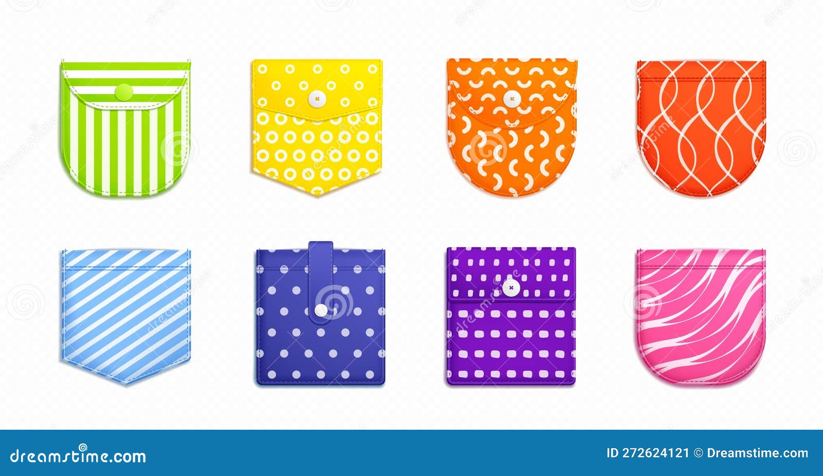 Cartoon Jean Back Pants Pocket Vector Icon Set Stock Vector ...