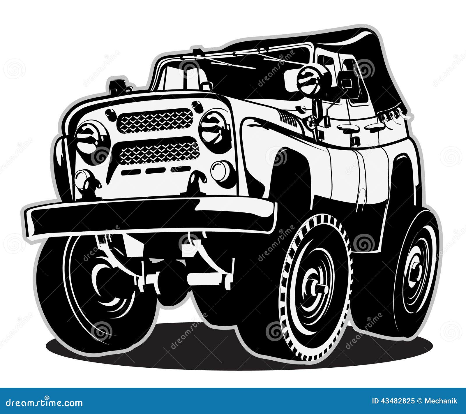 Cartoon Car Jeep Mascot Character Vector Illustration | CartoonDealer ...