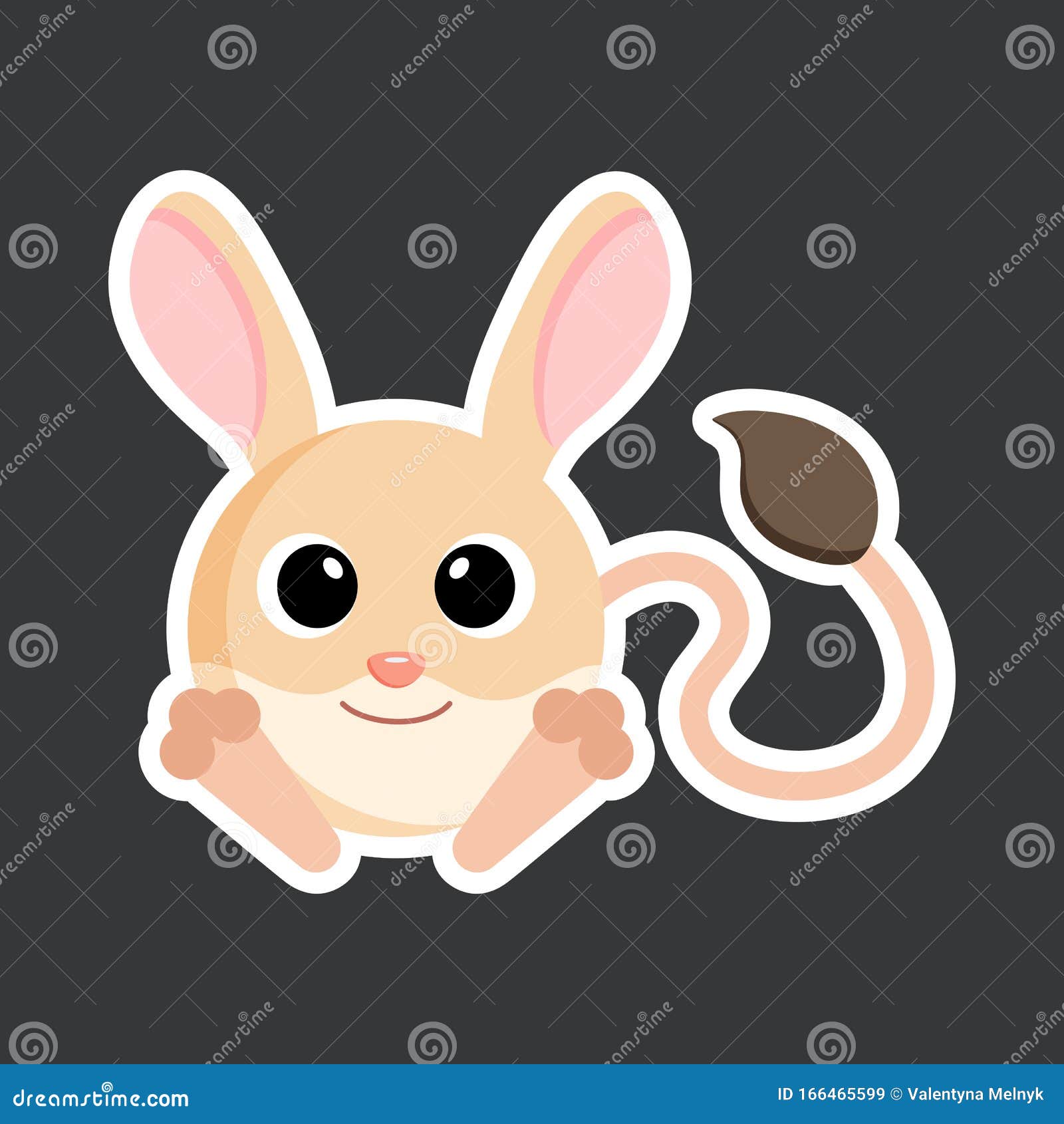 Cartoon Jerboa Sticker Vector Illustration Stock Vector - Illustration ...