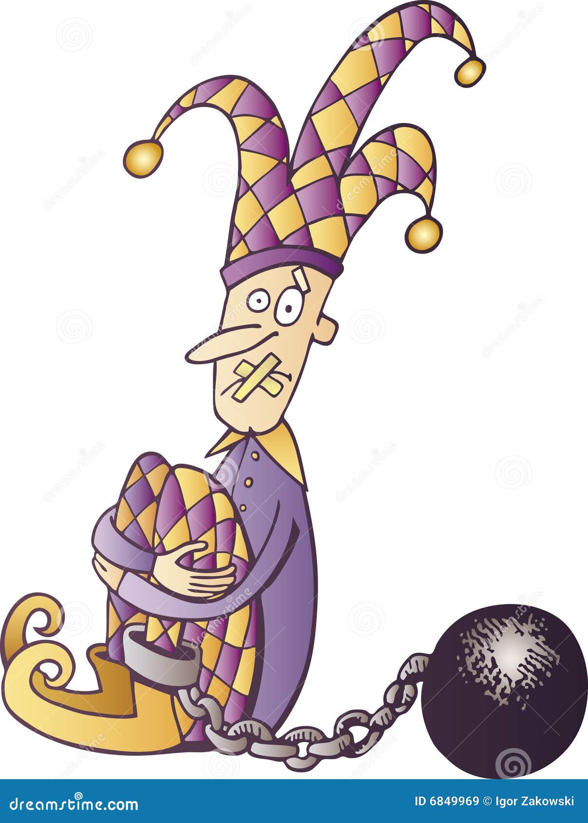 Cartoon Jester in Chains stock vector. Illustration of joker - 6849969