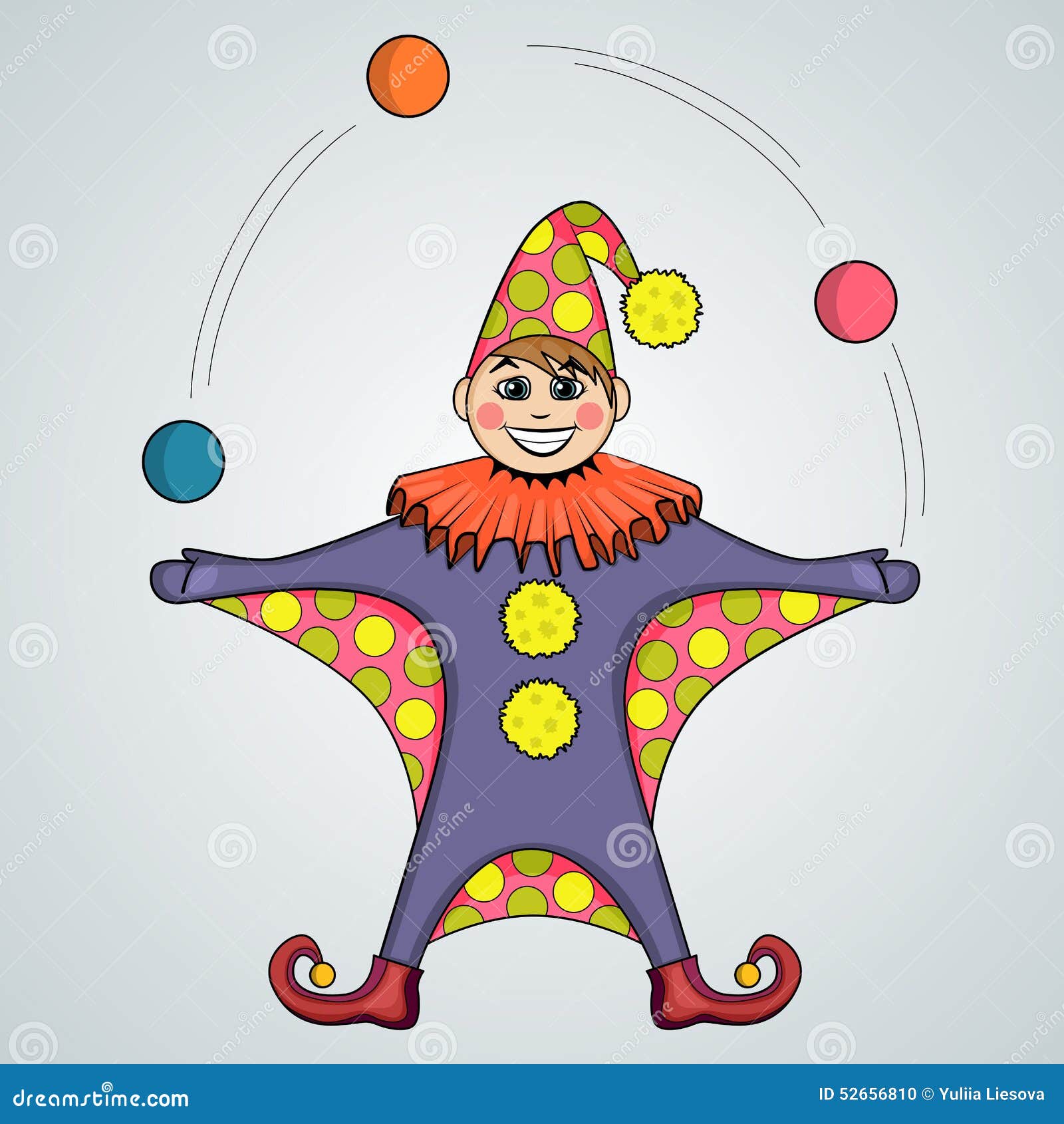 Cartoon of Jester Juggling Balls Stock Vector - Illustration of fair ...