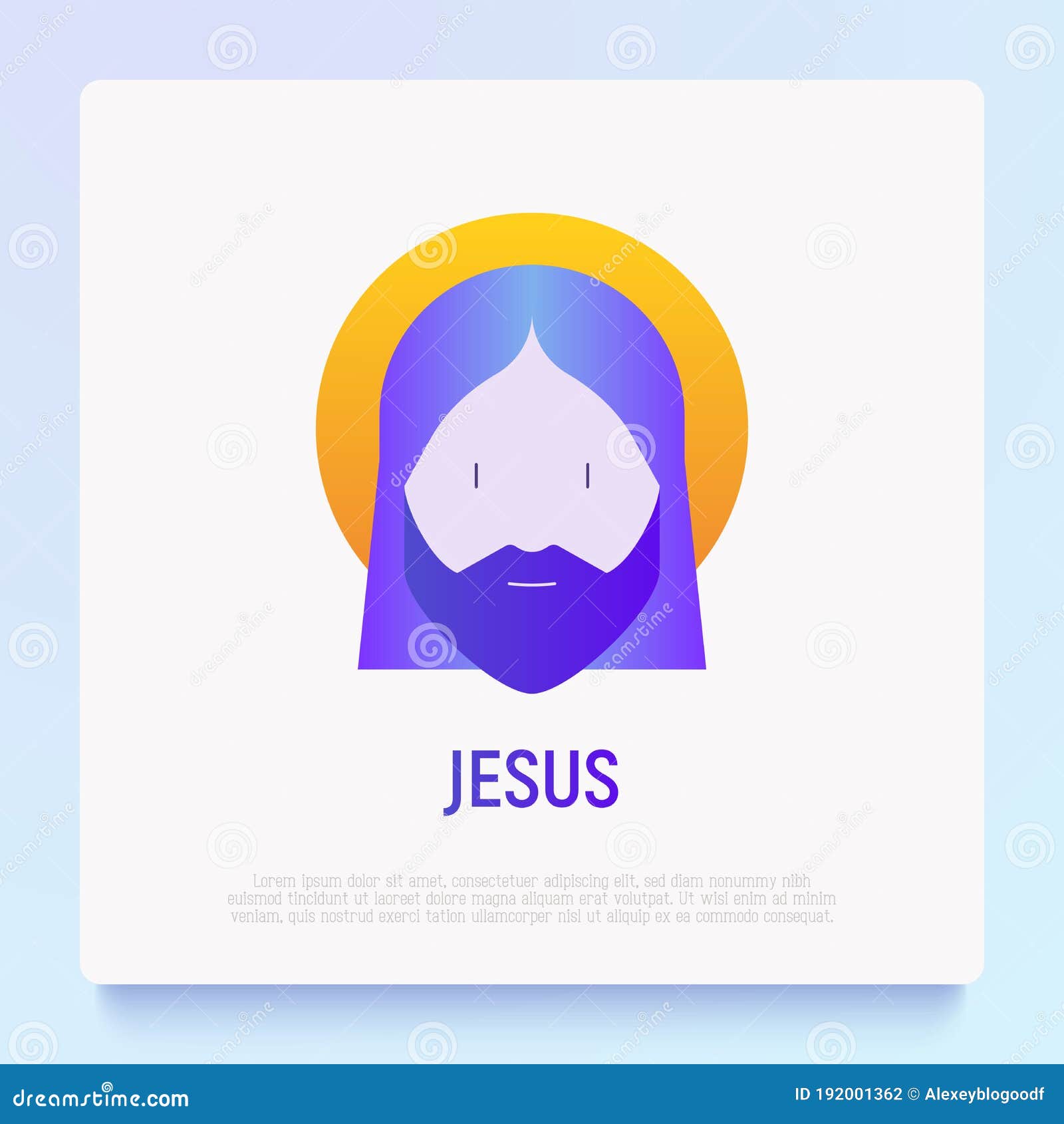 Cartoon Jesus Icon in Flat Gradient Style. Modern Vector Illustration ...