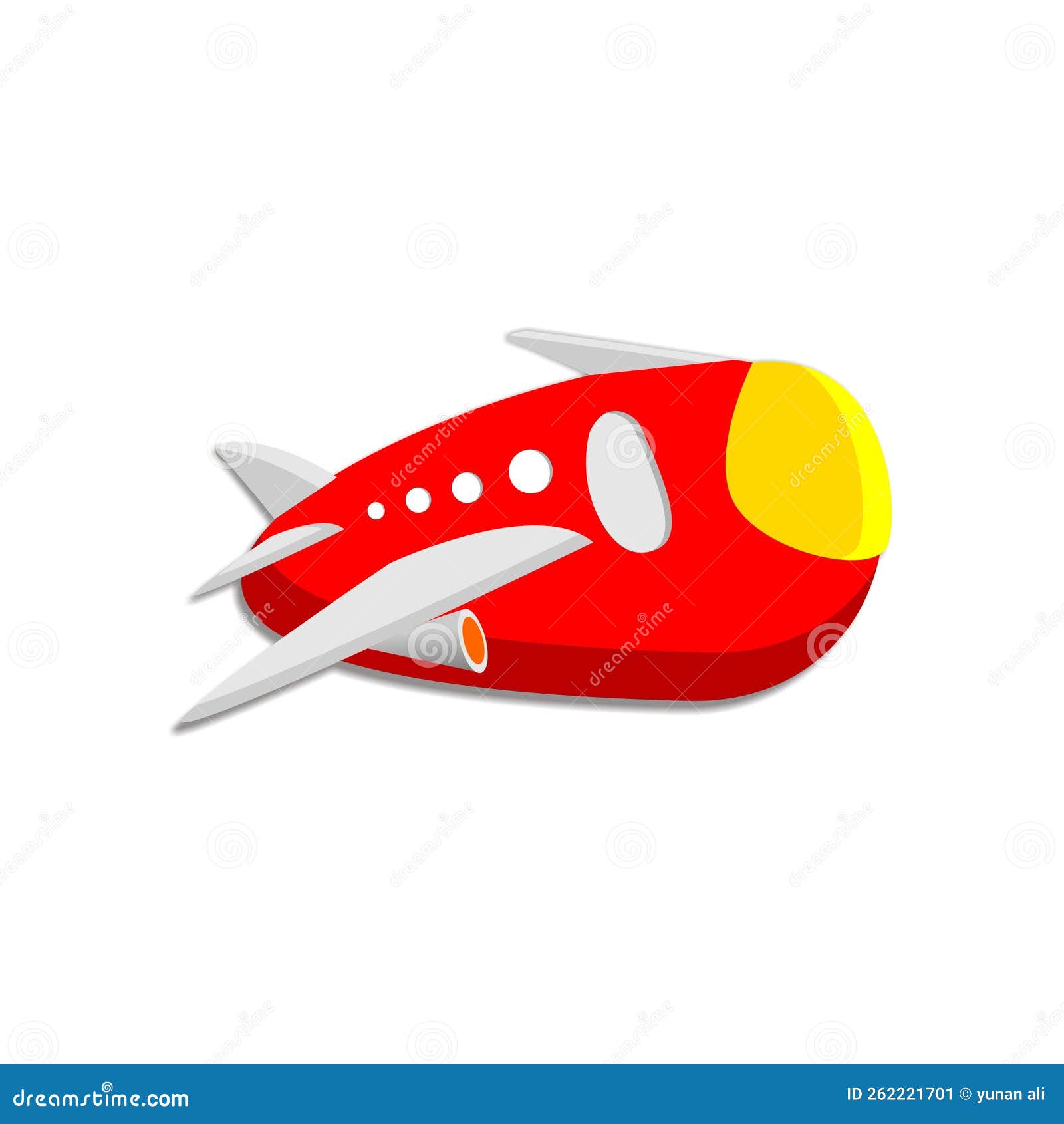 Cartoon of Jet with Red Color Stock Illustration - Illustration of wing ...