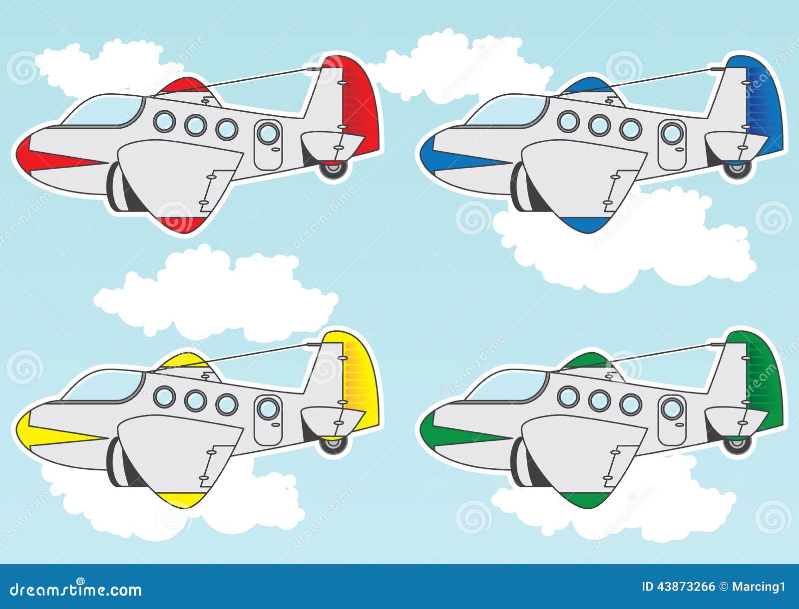 Cartoon jet set stock vector. Illustration of plane, vector - 43873266