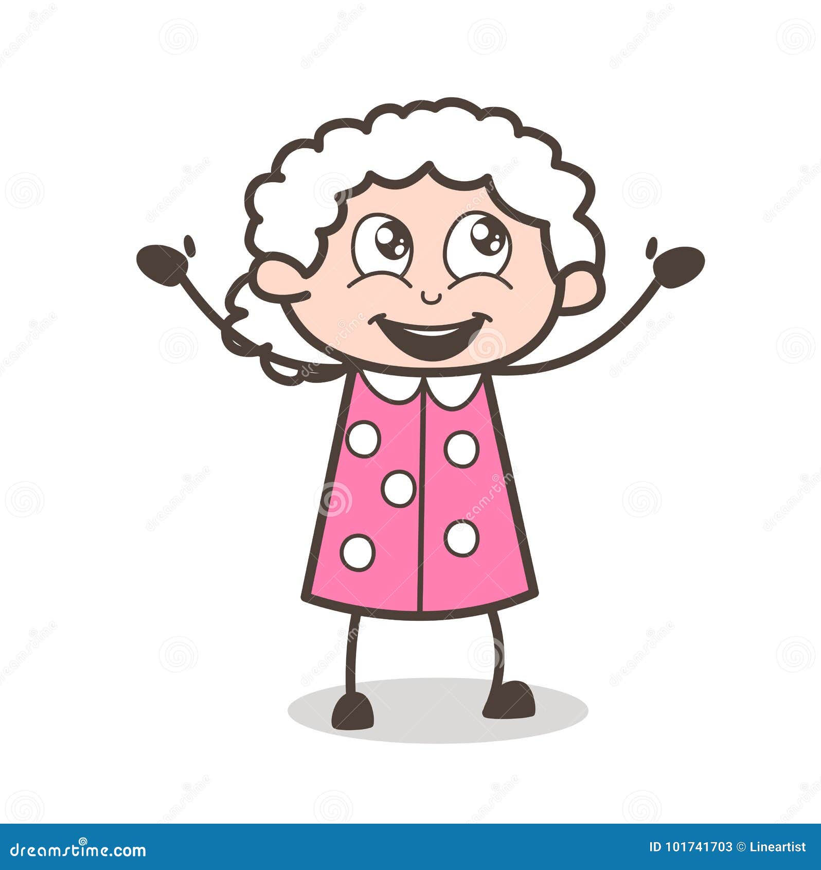 Cartoon Joyful Grandma Vector Illustration Stock Illustration ...