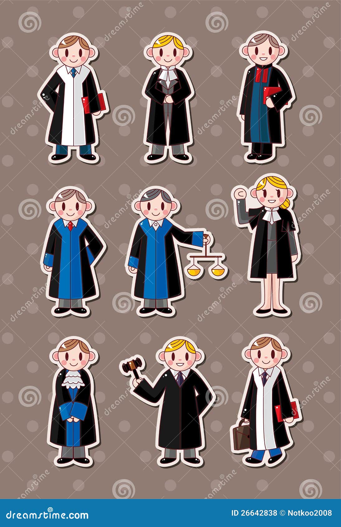 Cartoon Judge stickers stock vector. Illustration of judge - 26642838