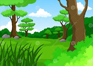 Cartoon jungle background stock illustration. Illustration of grass ...
