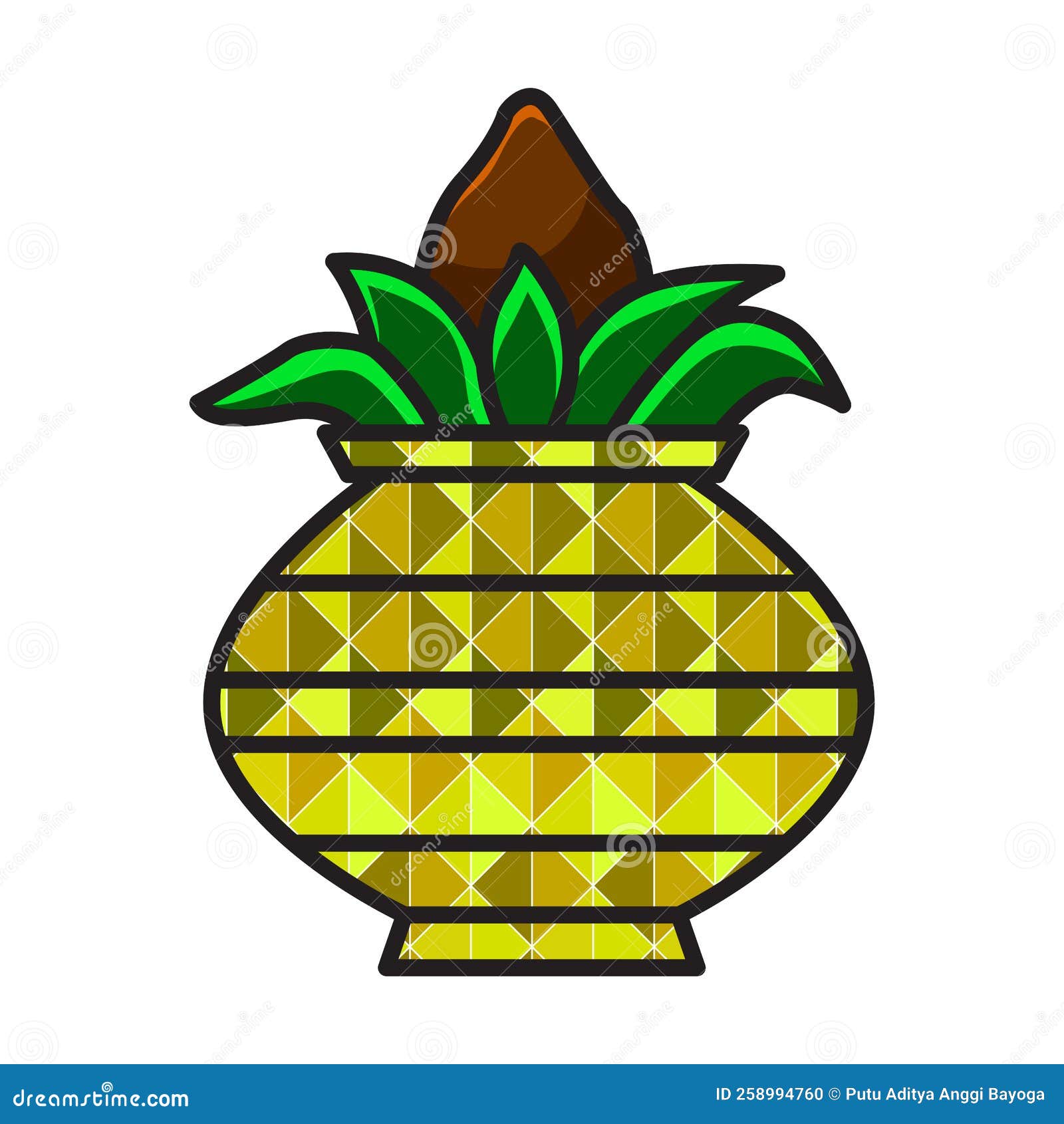 Cartoon kalash stock vector. Illustration of logo, diwali - 258994760