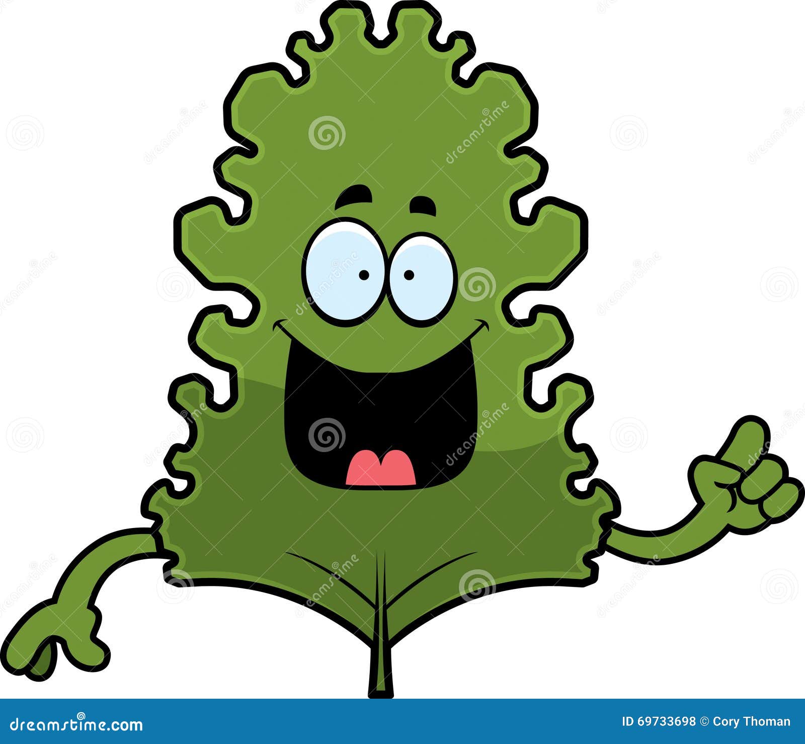 Cartoon Kale Leaf Idea stock vector. Illustration of happy - 69733698