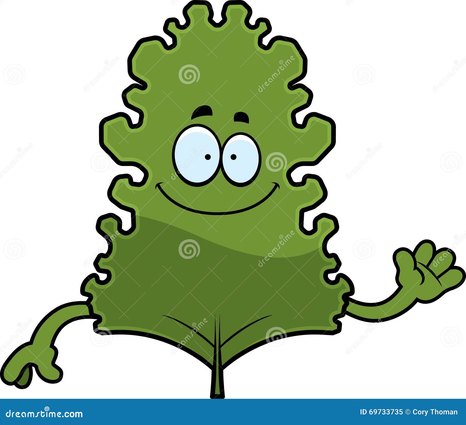 Cartoon Kale Leaf Waving stock vector. Illustration of vegetable - 69733735