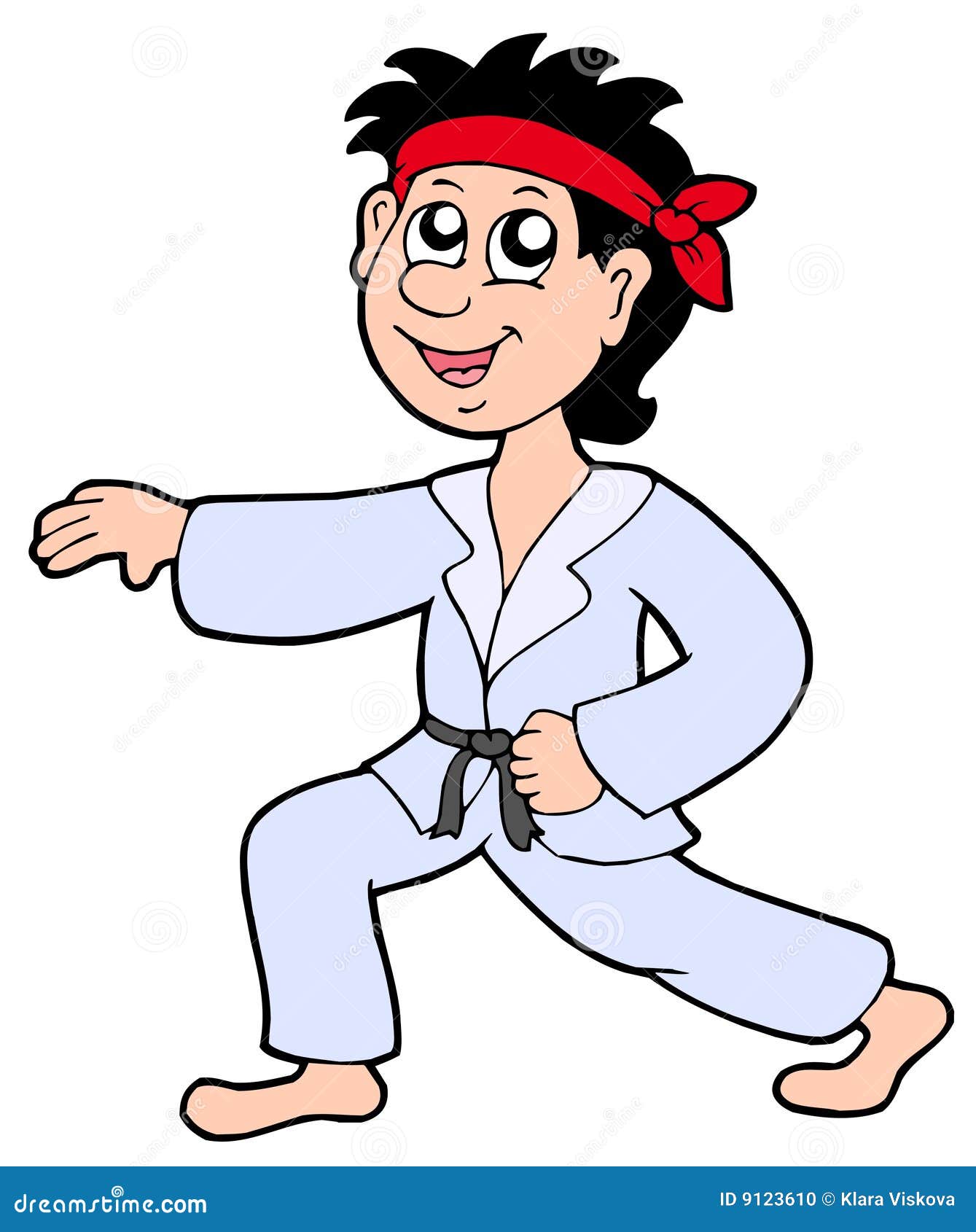 Cartoon karate boy stock vector. Illustration of looking - 9123610