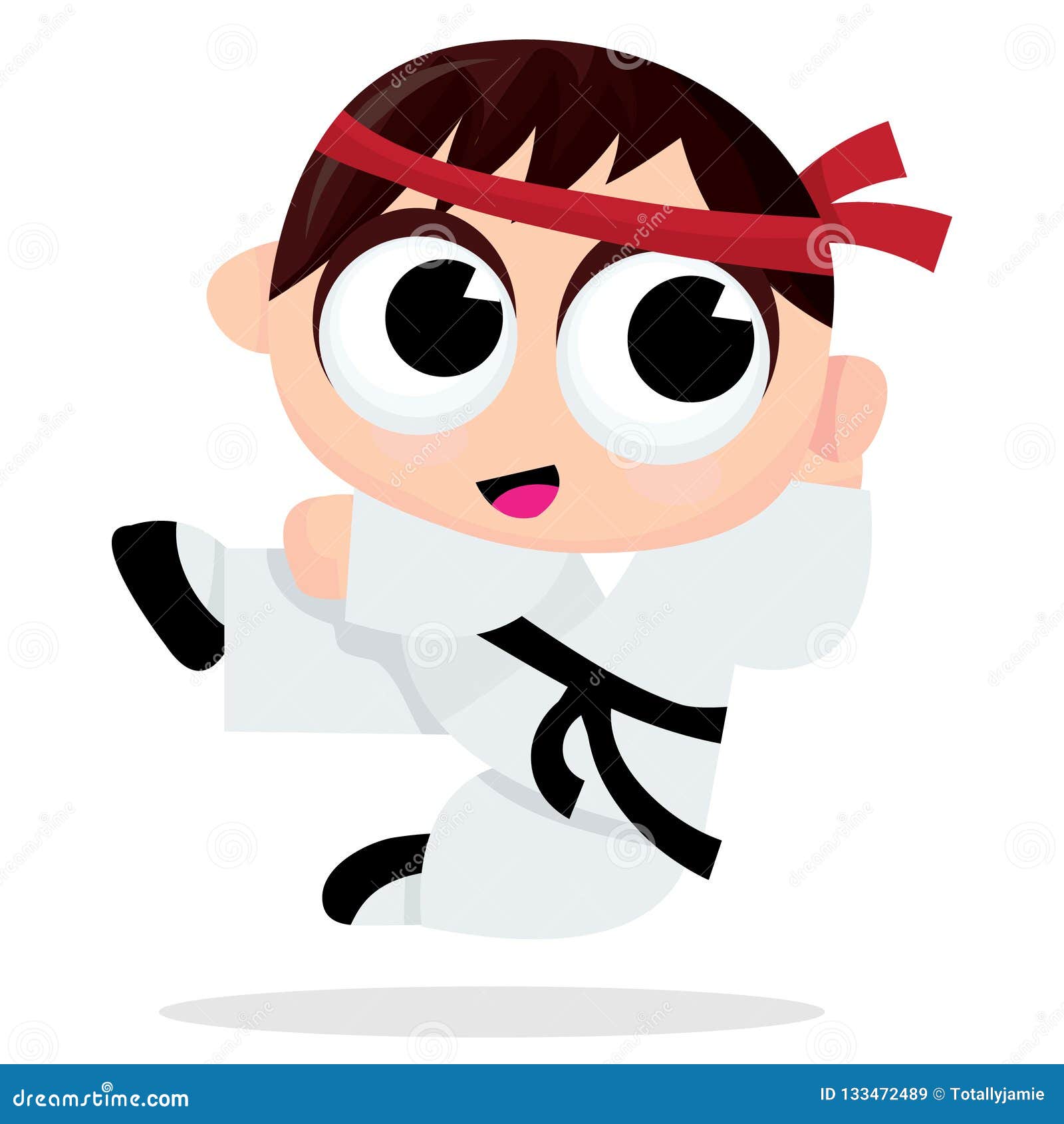 Cartoon Karate Kid stock illustration. Illustration of hair - 133472489