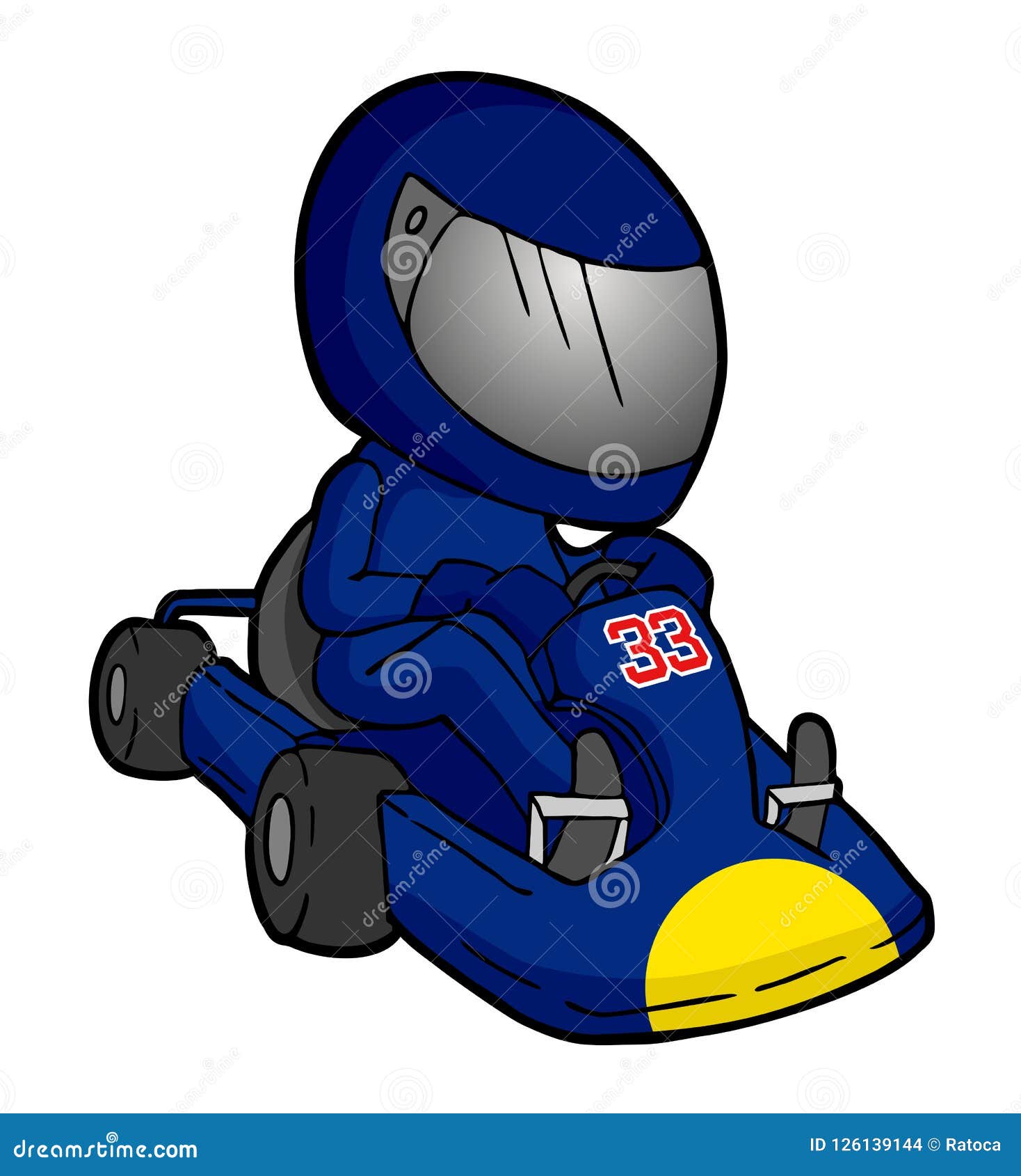 Cartoon Karting Illustration Stock Vector - Illustration of formula ...