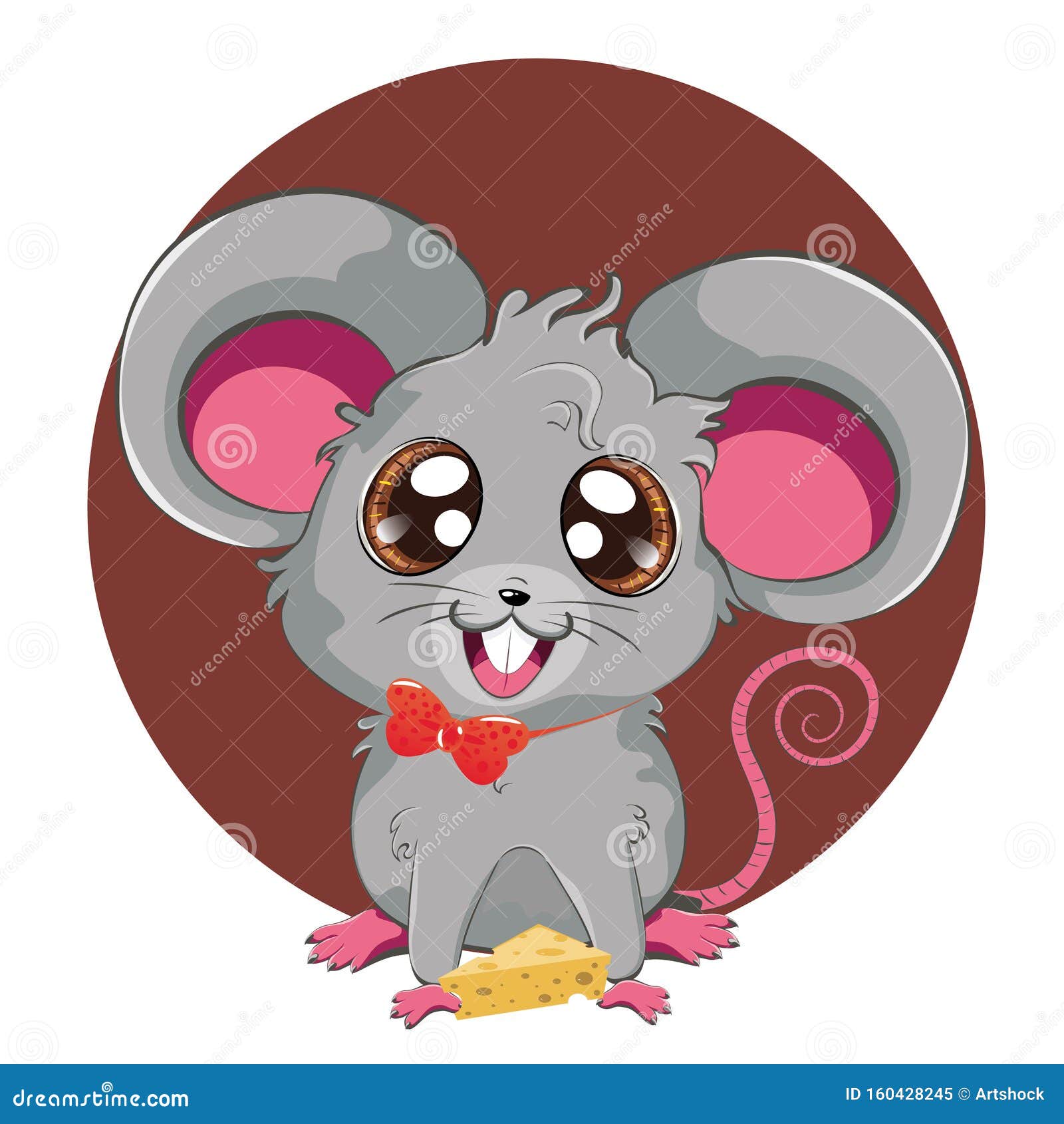 Kawaii grey mouse stock vector. Illustration of 2020 - 160428245