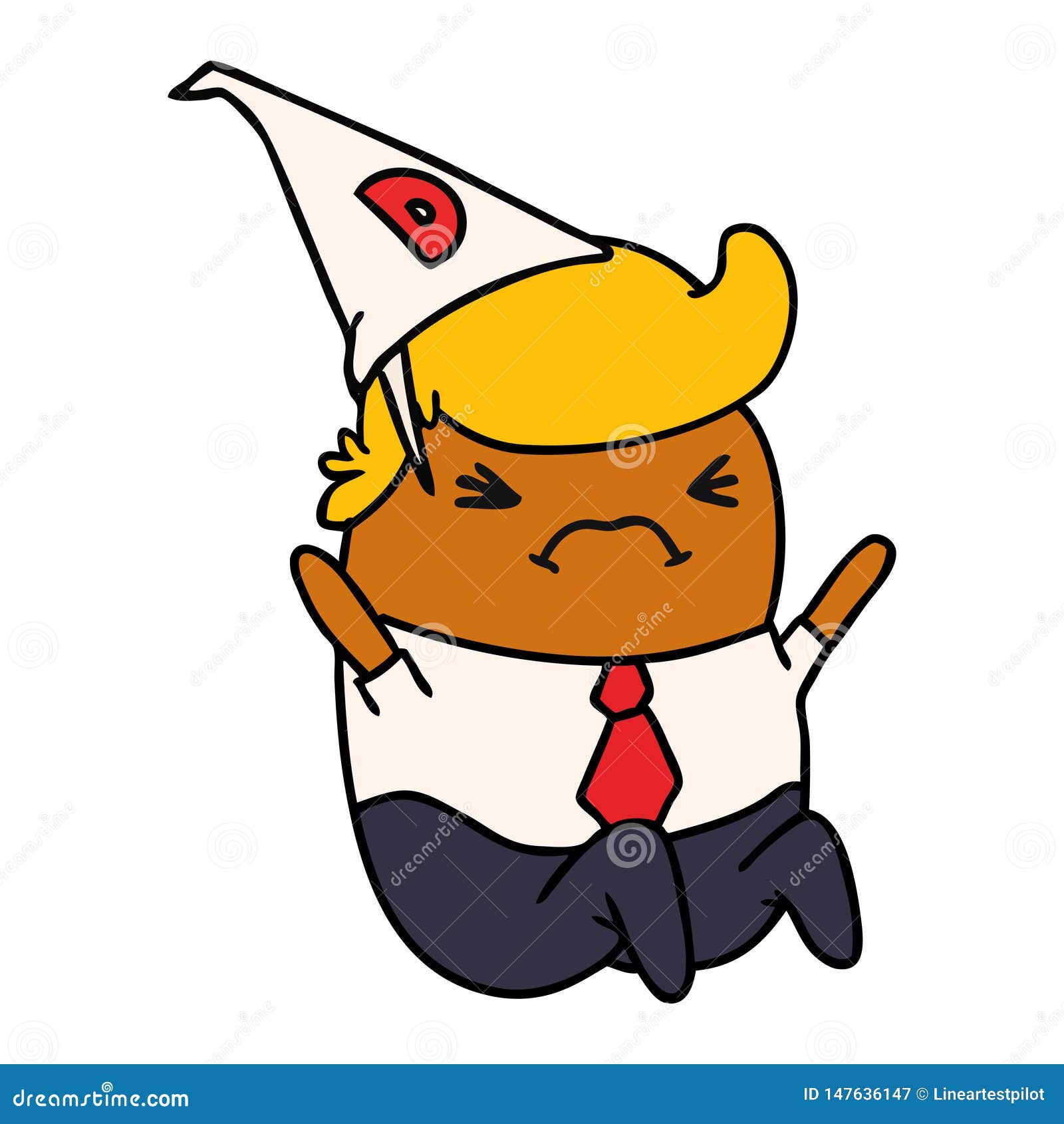 Cartoon Kawaii Man in Dunce Hat Stock Vector - Illustration of dumb ...