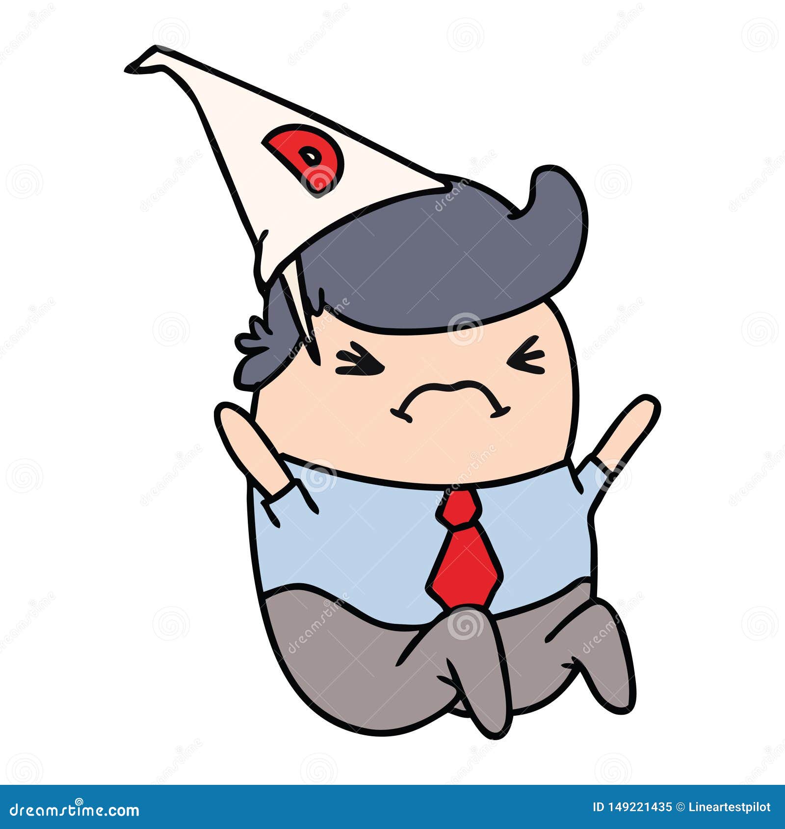 Cartoon Kawaii Man In Dunce Hat | CartoonDealer.com #149221435