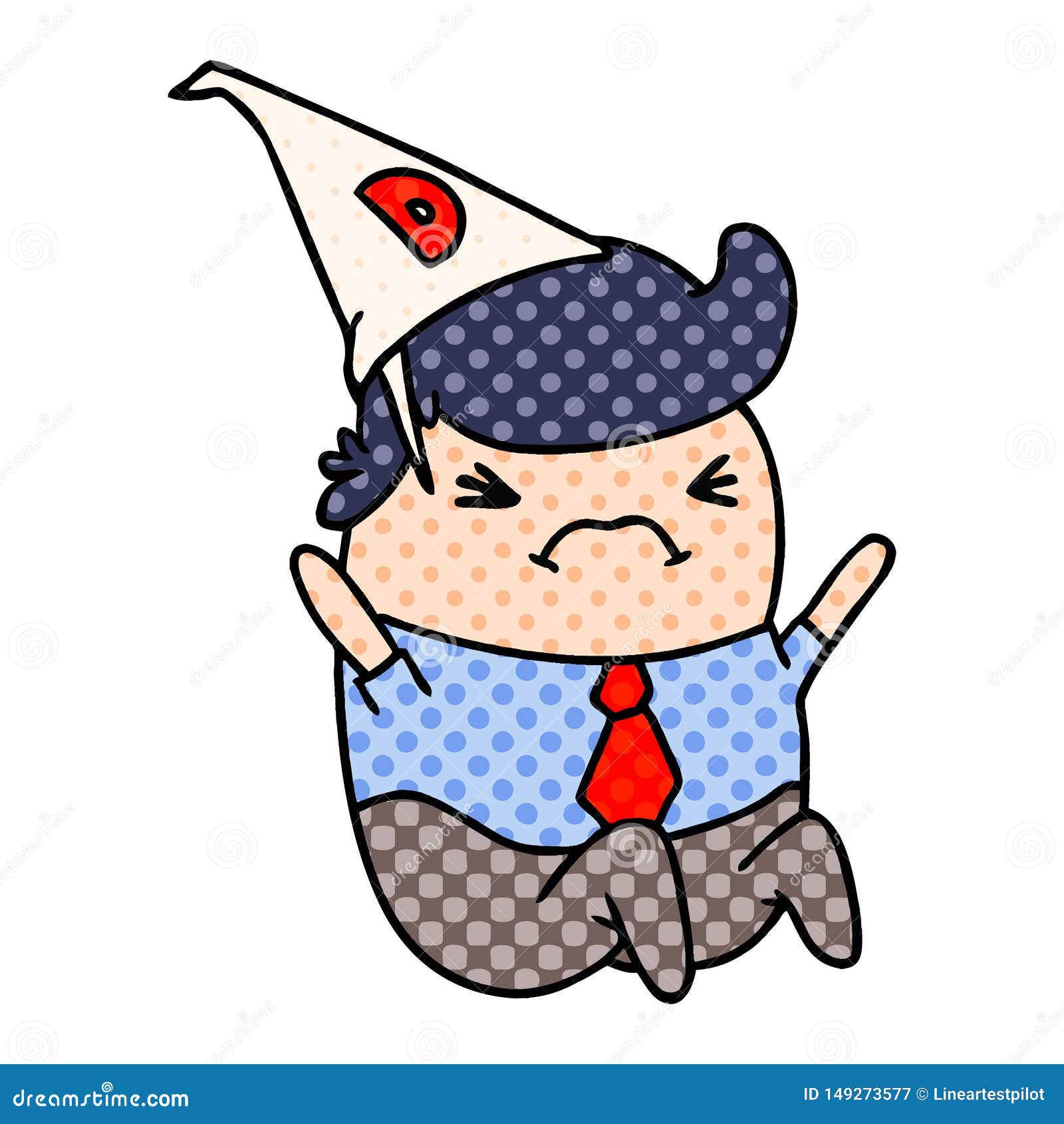 Cartoon Kawaii Man In Dunce Hat | CartoonDealer.com #149273577