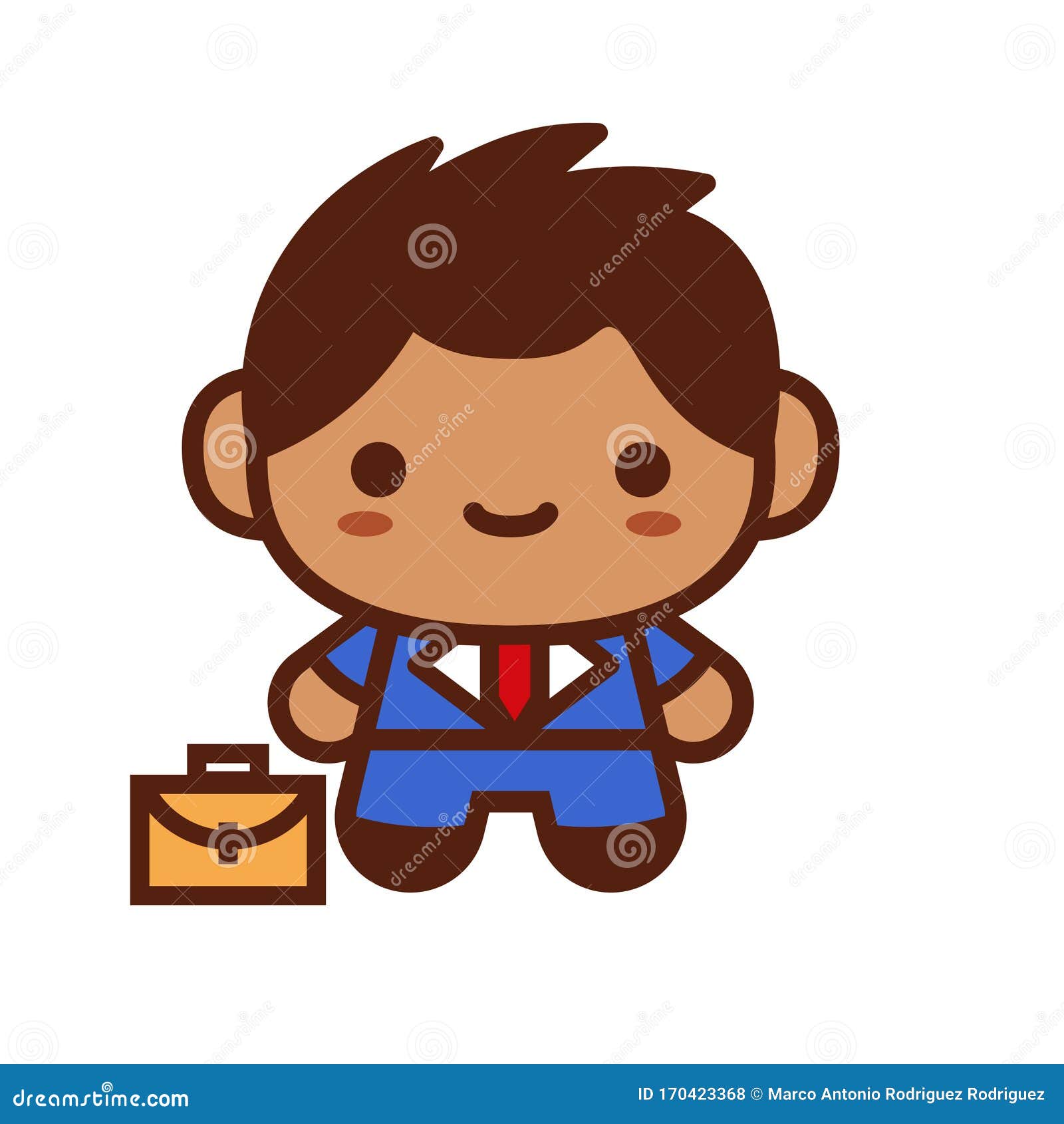 Cartoon Kawaii Man Isolated Illustration Stock Illustration ...