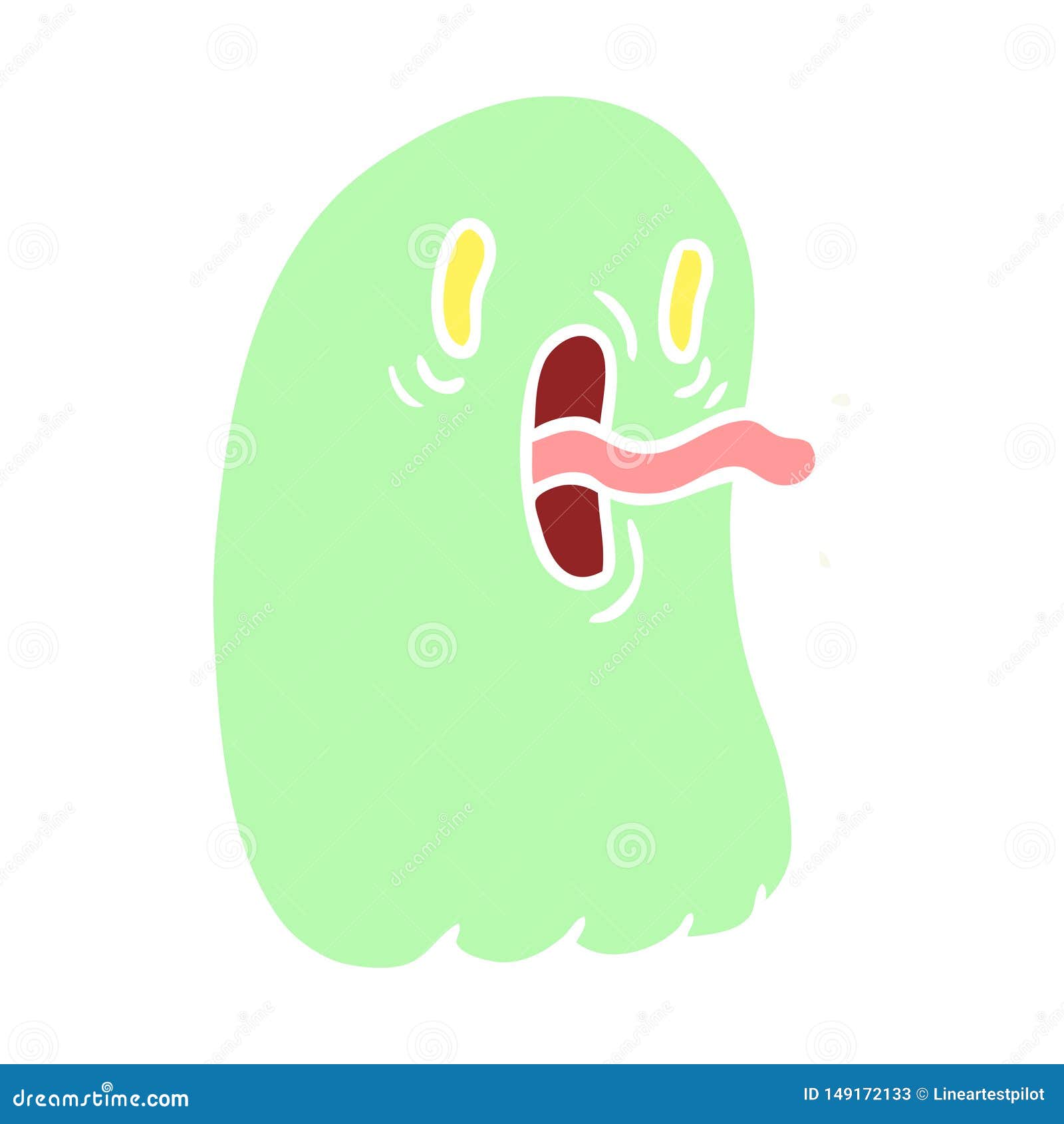 Cartoon of Kawaii Scary Ghost Stock Vector - Illustration of kawaii ...
