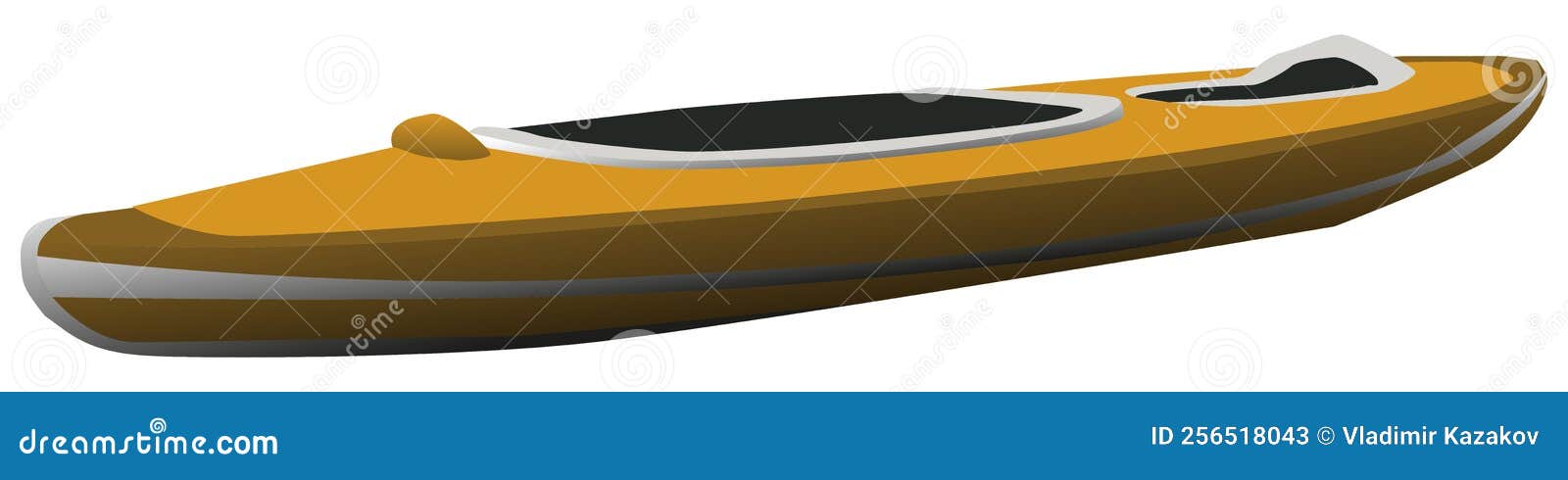 Cartoon Kayak in Side View Isolated on White. Design Element Stock ...