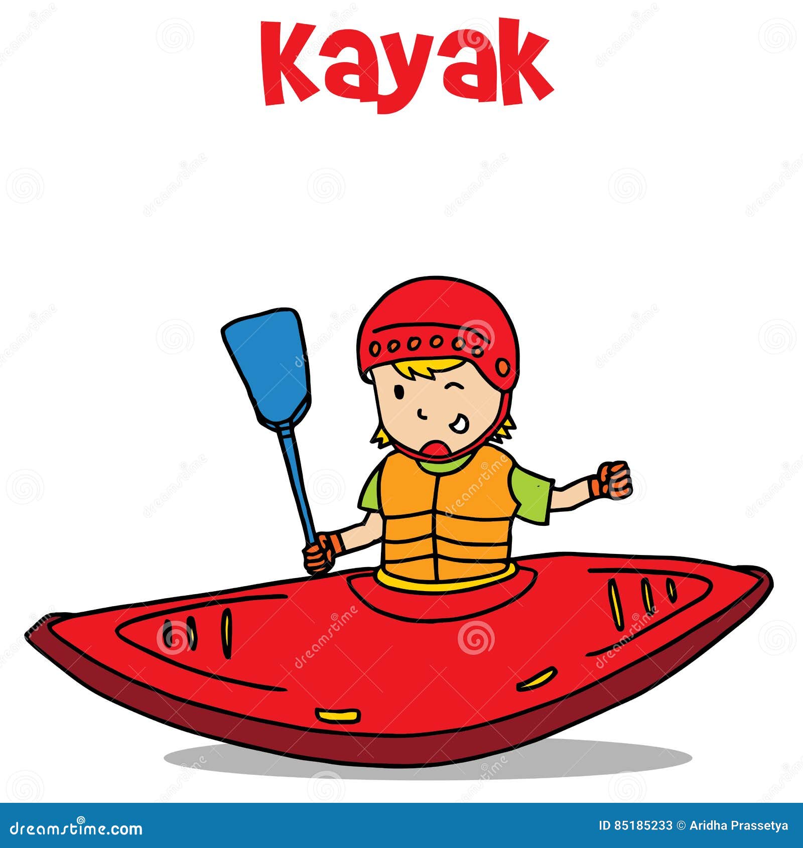 Cartoon of Kayak Vector Art Illustration Stock Vector - Illustration of ...