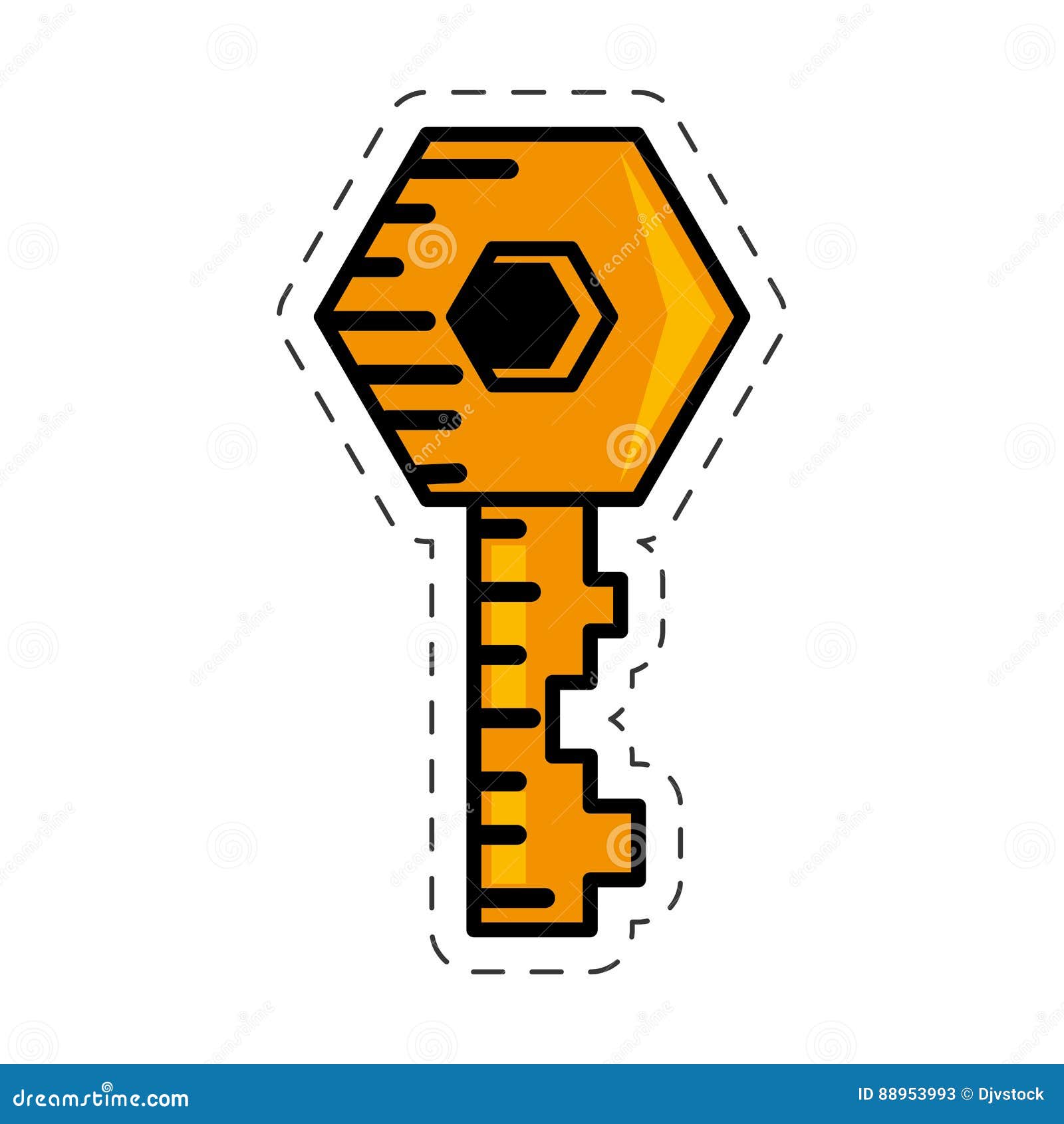 Cartoon Key Door Lock Image Stock Illustration - Illustration of ...