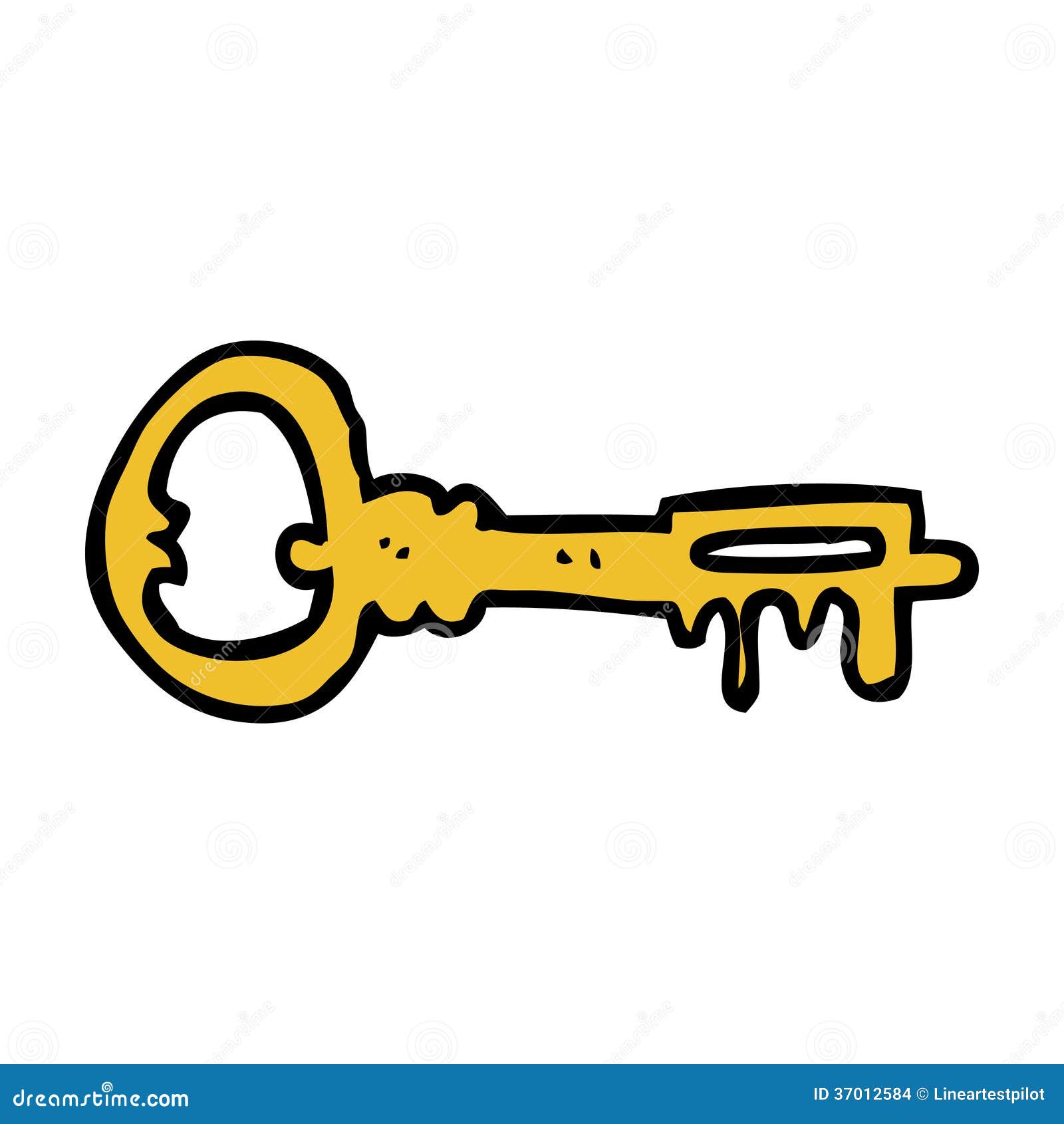 Cartoon key stock vector. Illustration of drawn, character - 37012584