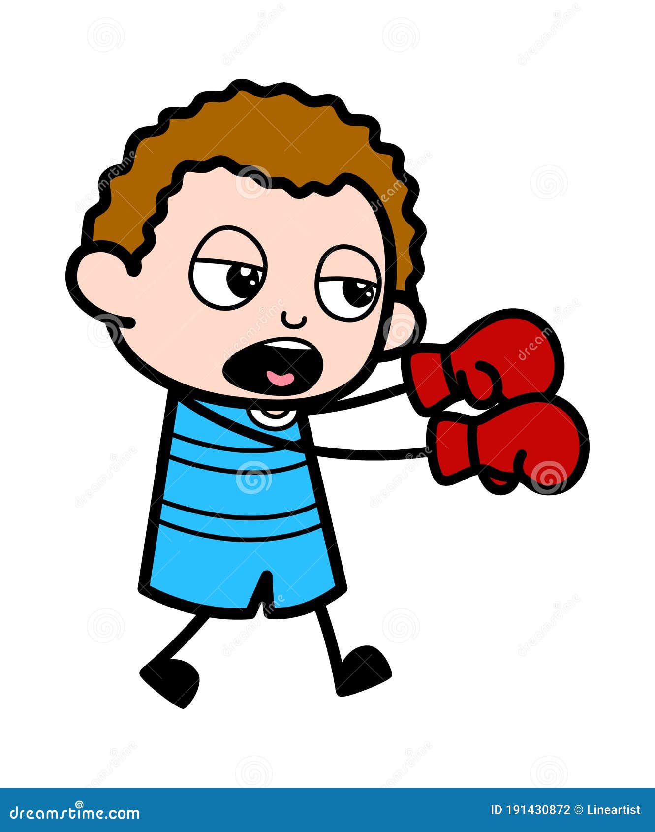 Cartoon Kid Boxing stock illustration. Illustration of doodle - 191430872