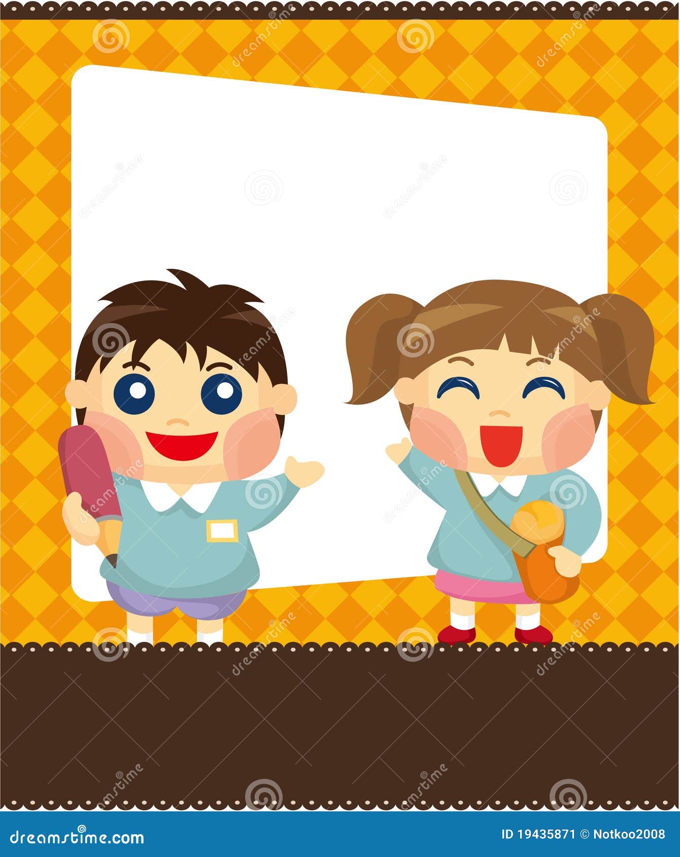 Cartoon kid card stock vector. Illustration of eyes, decoration - 19435871