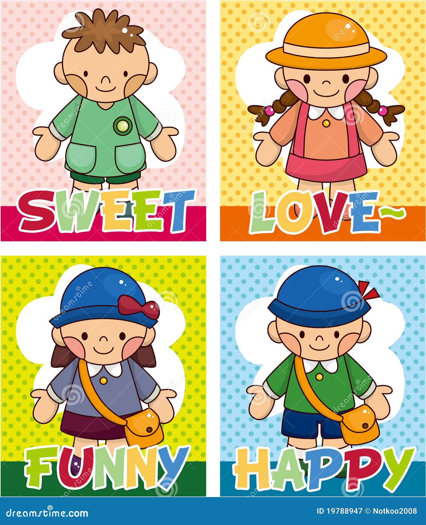 Cartoon kid card stock vector. Illustration of child - 19788947
