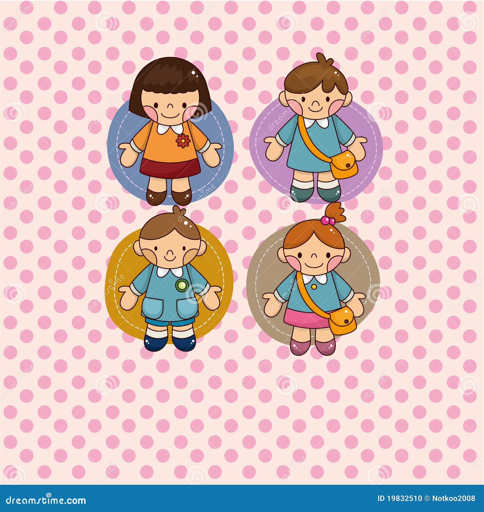 Cartoon kid card stock vector. Illustration of frame - 19832510