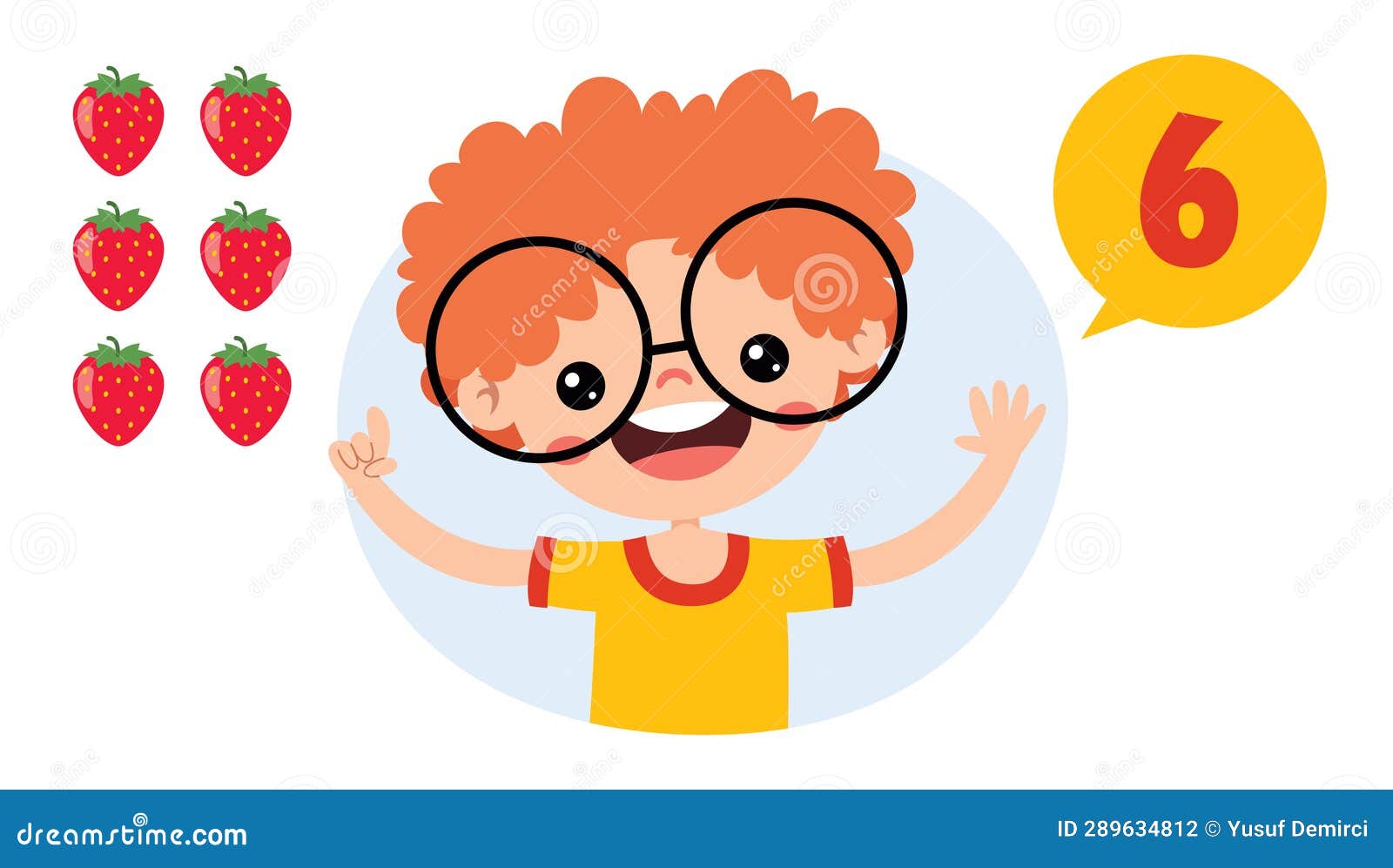 Cartoon Kid Character Counting Number Stock Illustration - Illustration ...