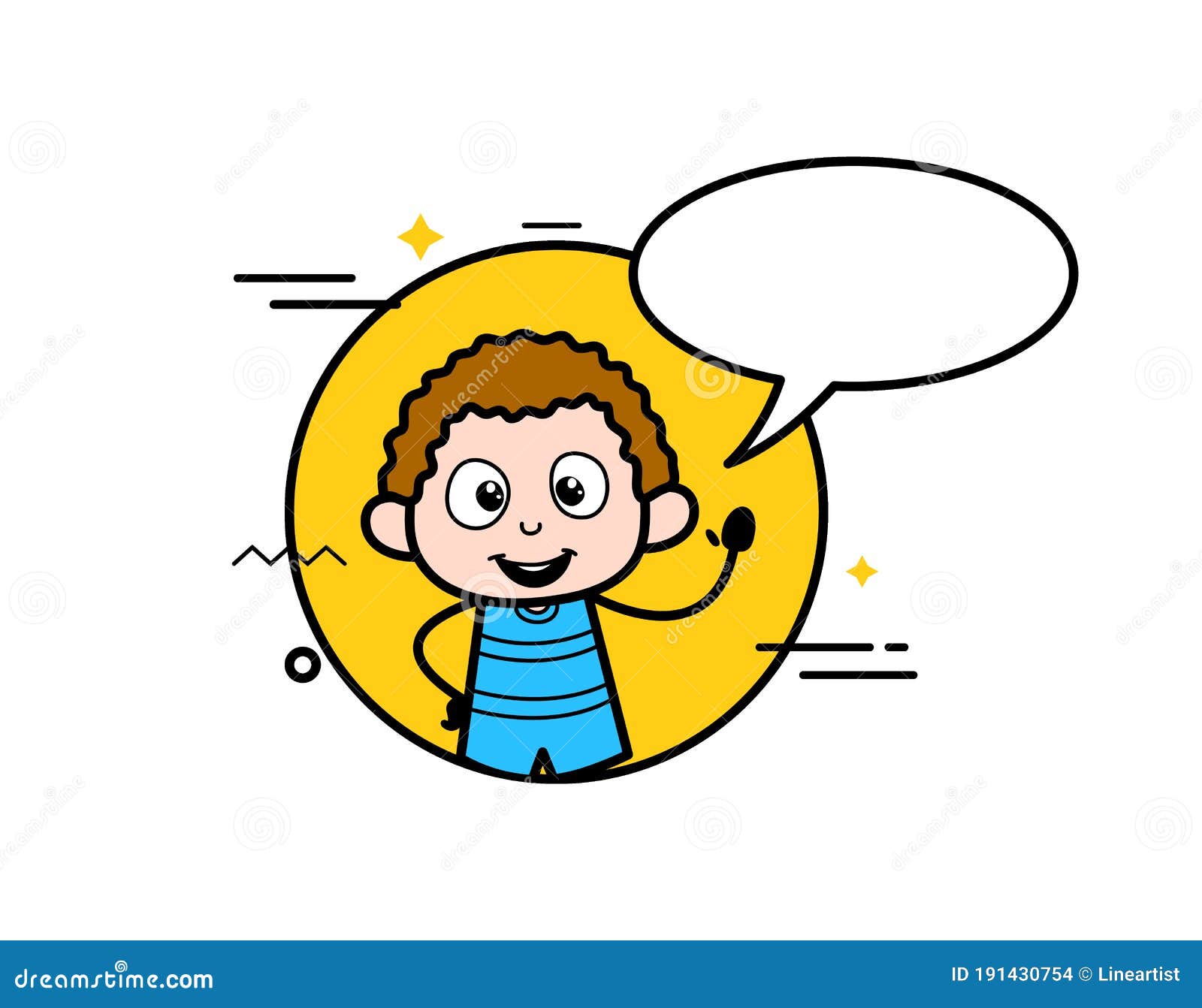 Cartoon Kid with Chat Bubble Stock Illustration - Illustration of ...