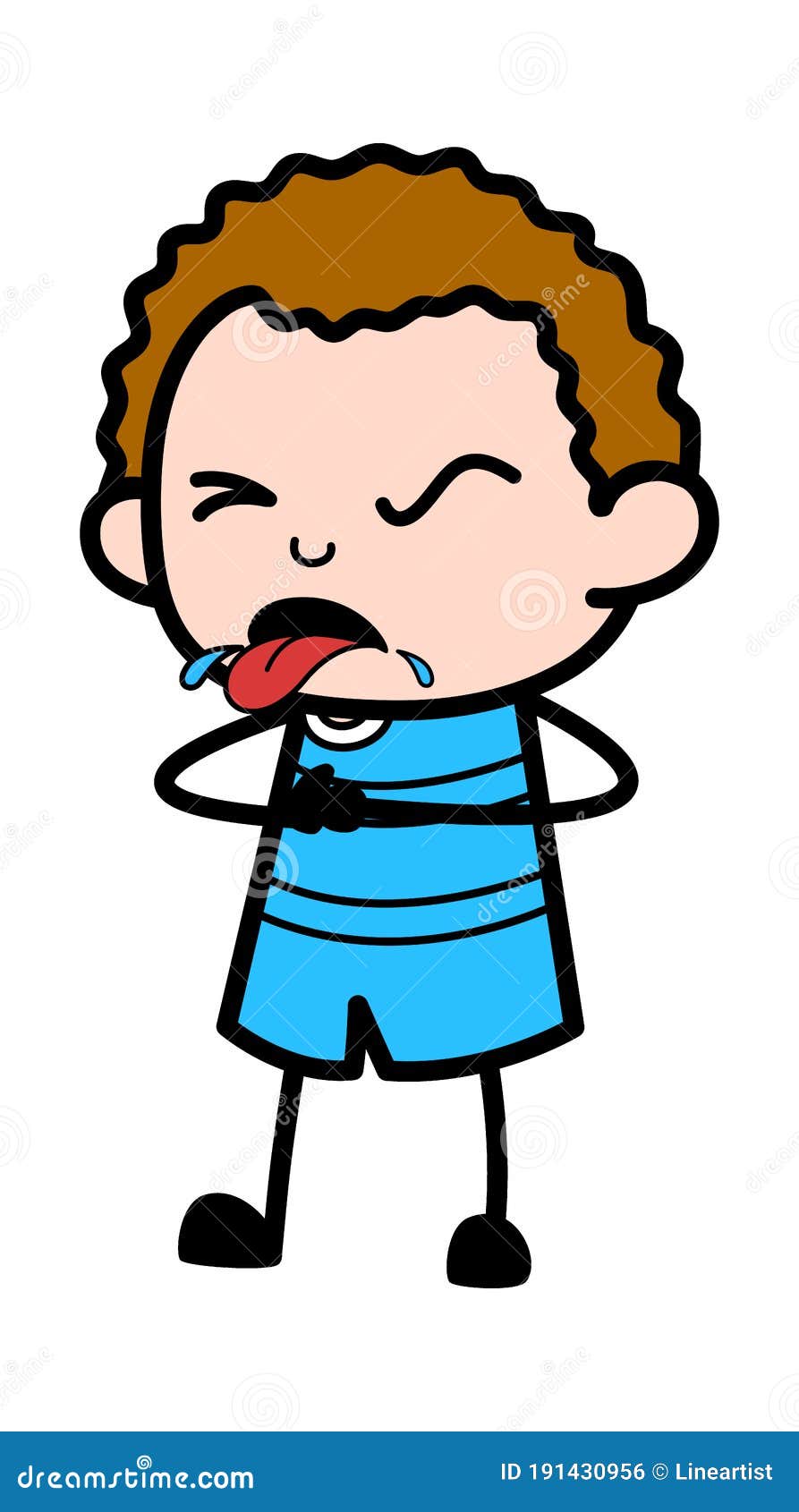Cartoon Kid Choking stock illustration. Illustration of innocent ...